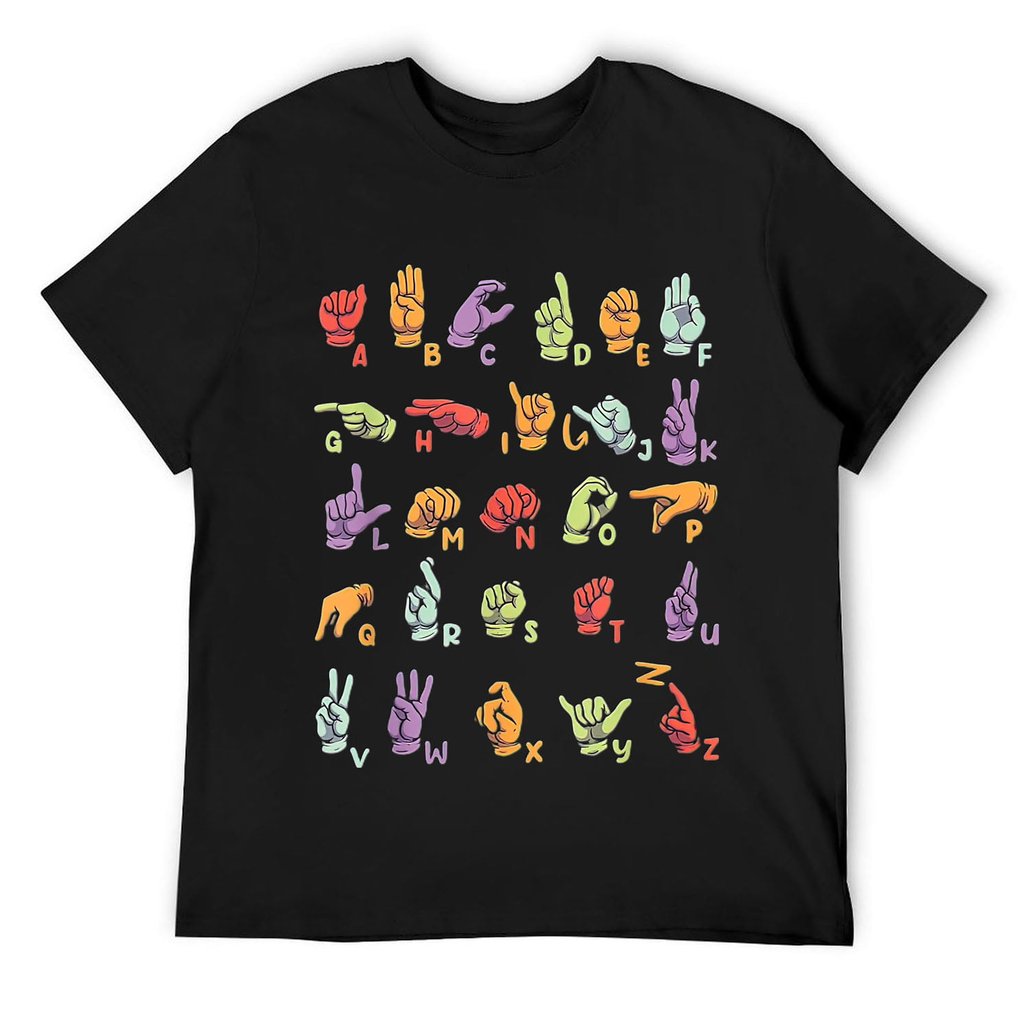 American Sign Language Shirt ASL Alphabet Deaf People T-Shirt - Walmart.com