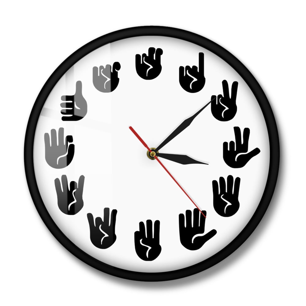 American Sign Language Wall Clock ASL Gesture Modern Clock Watch ...