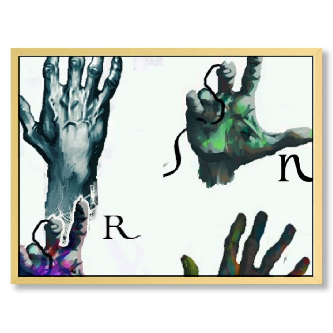 American Sign Language Watercolor On White Print Sign. Ideal for Office ...