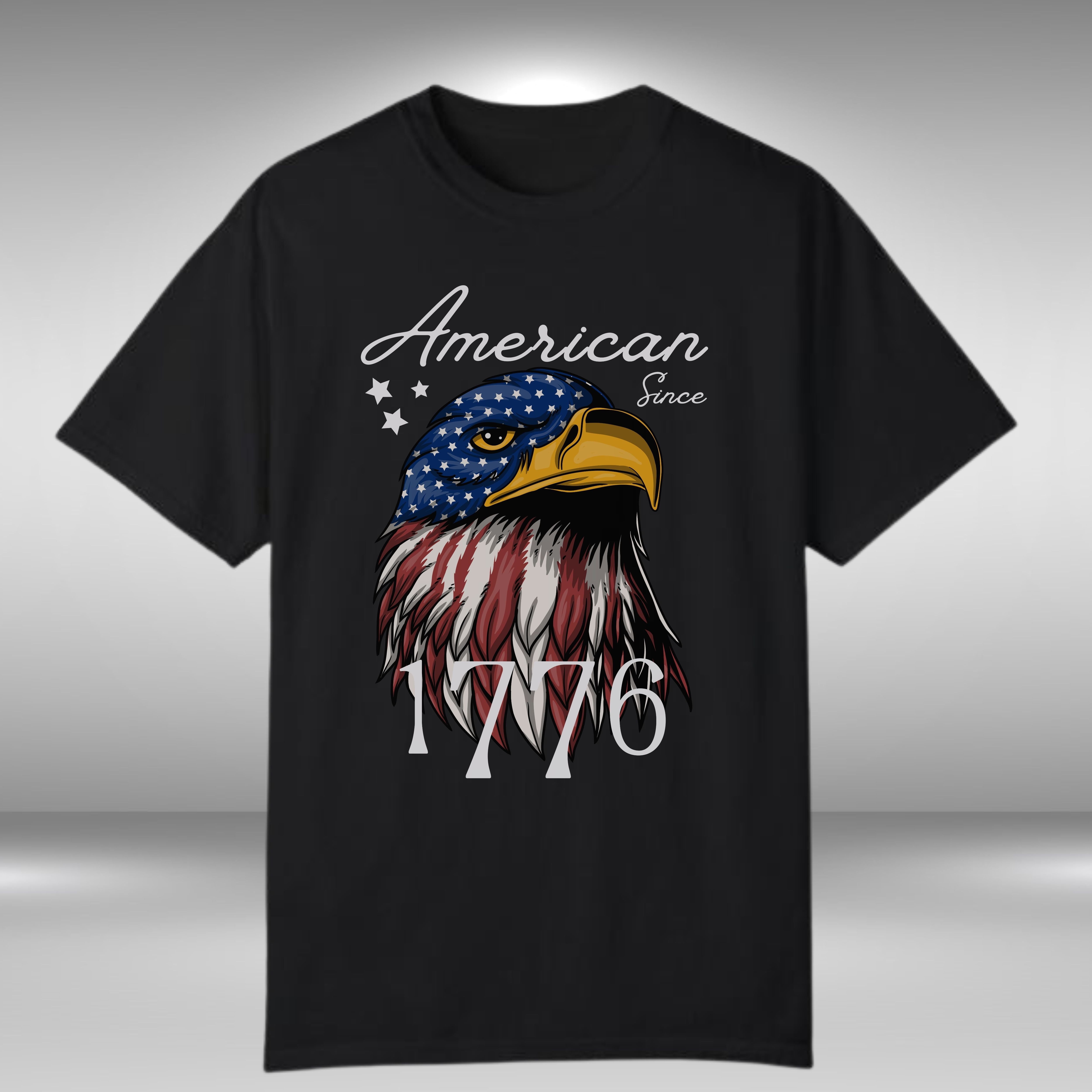 American Since 1776 Flag Crew Neck TShirt - Walmart.com