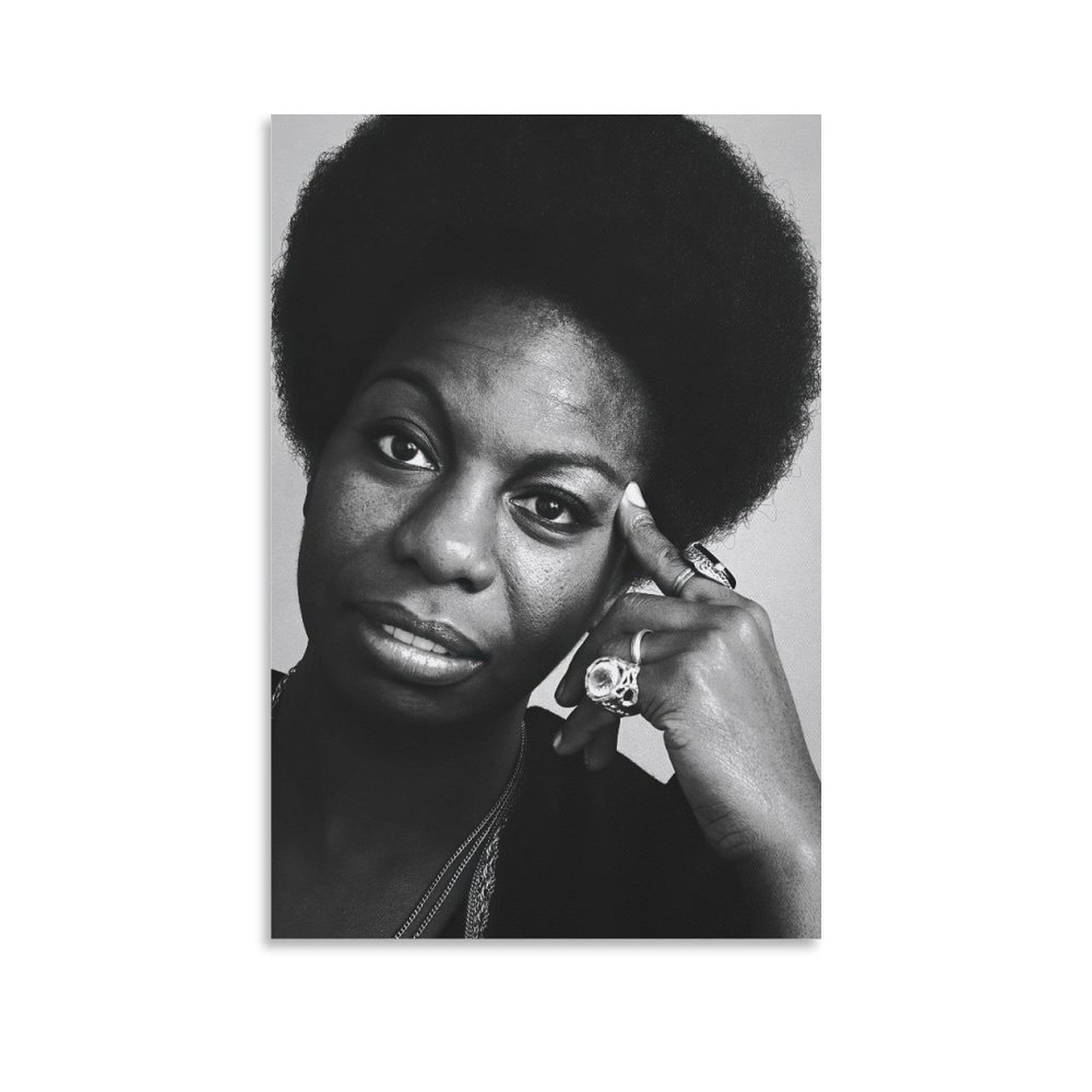American Singer Songwriter Musician Nina Simone Black And White Poster ...