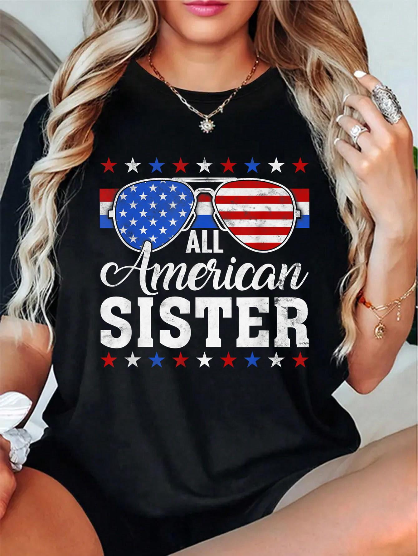 American Sister Matching Family 4th of July USA T-Shirt - Walmart.com