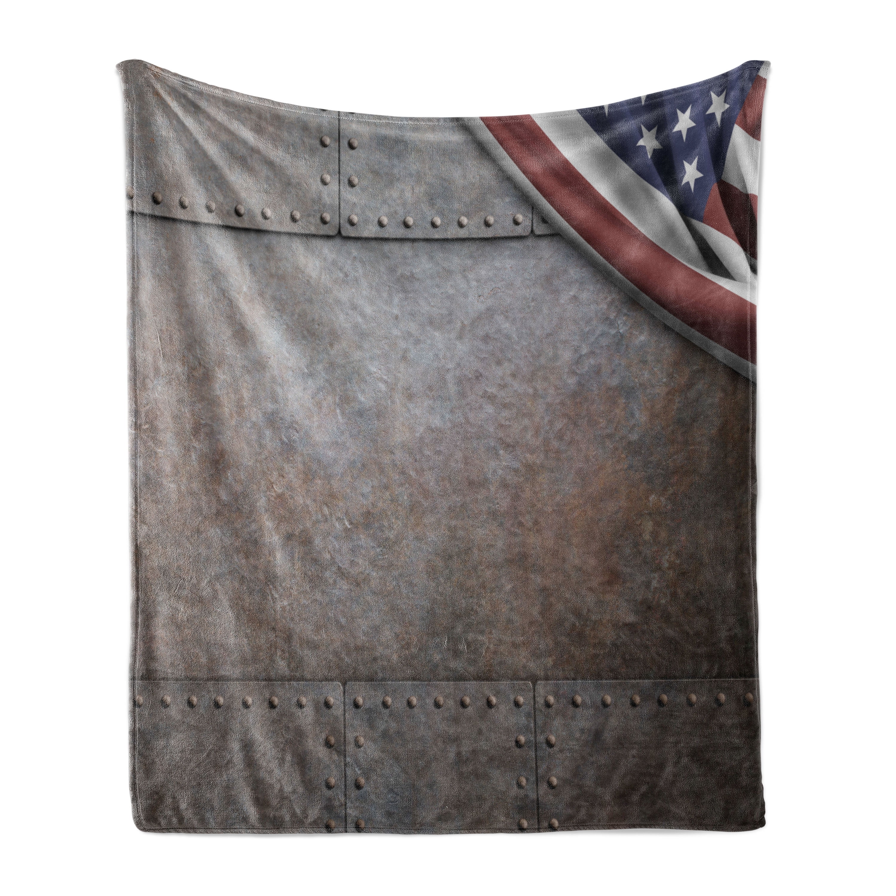 American Soft Flannel Fleece Blanket, USA Flag over Rusty Textured ...