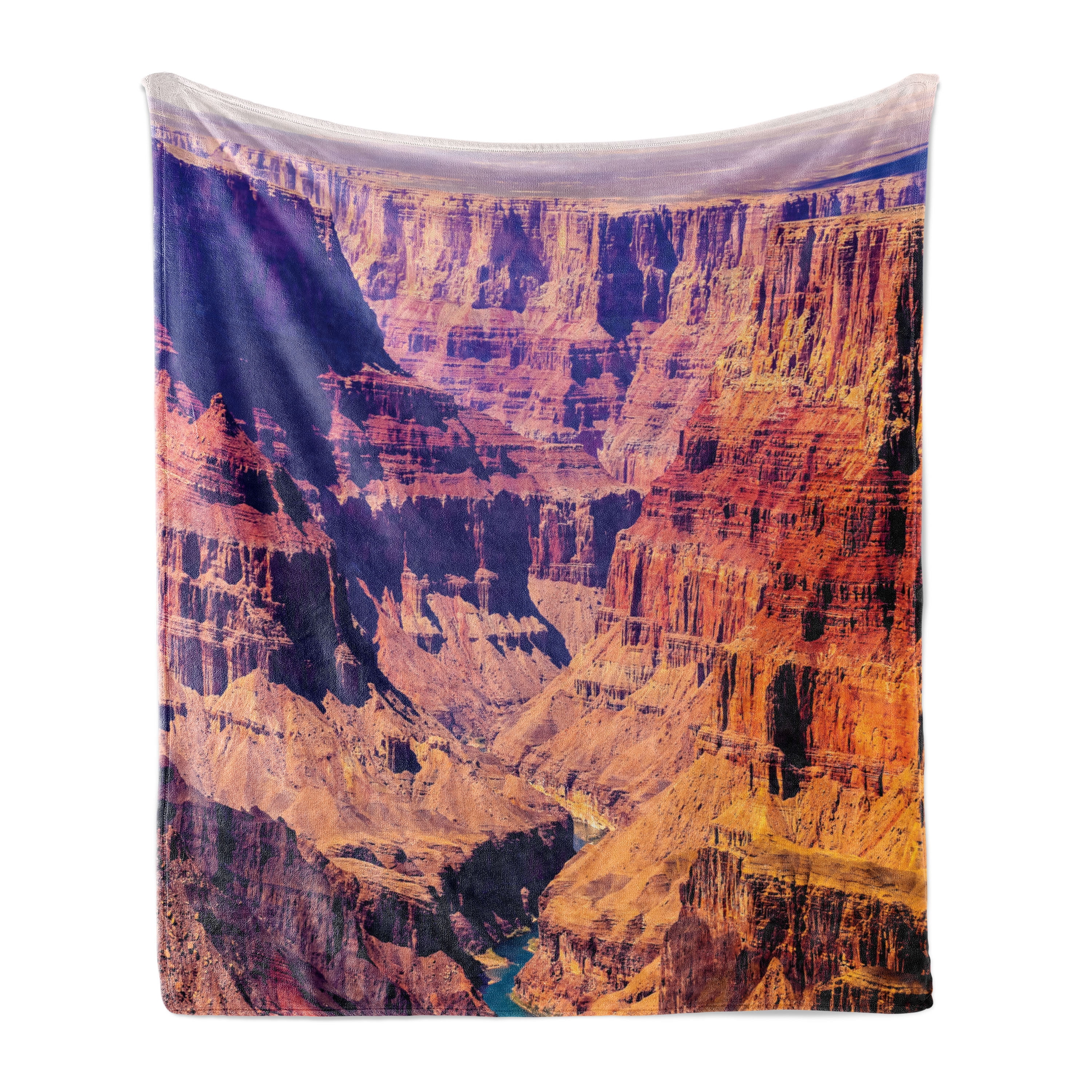 American Soft Flannel Fleece Throw Blanket, Grand Canyon in Arizona Base Elevations North ...