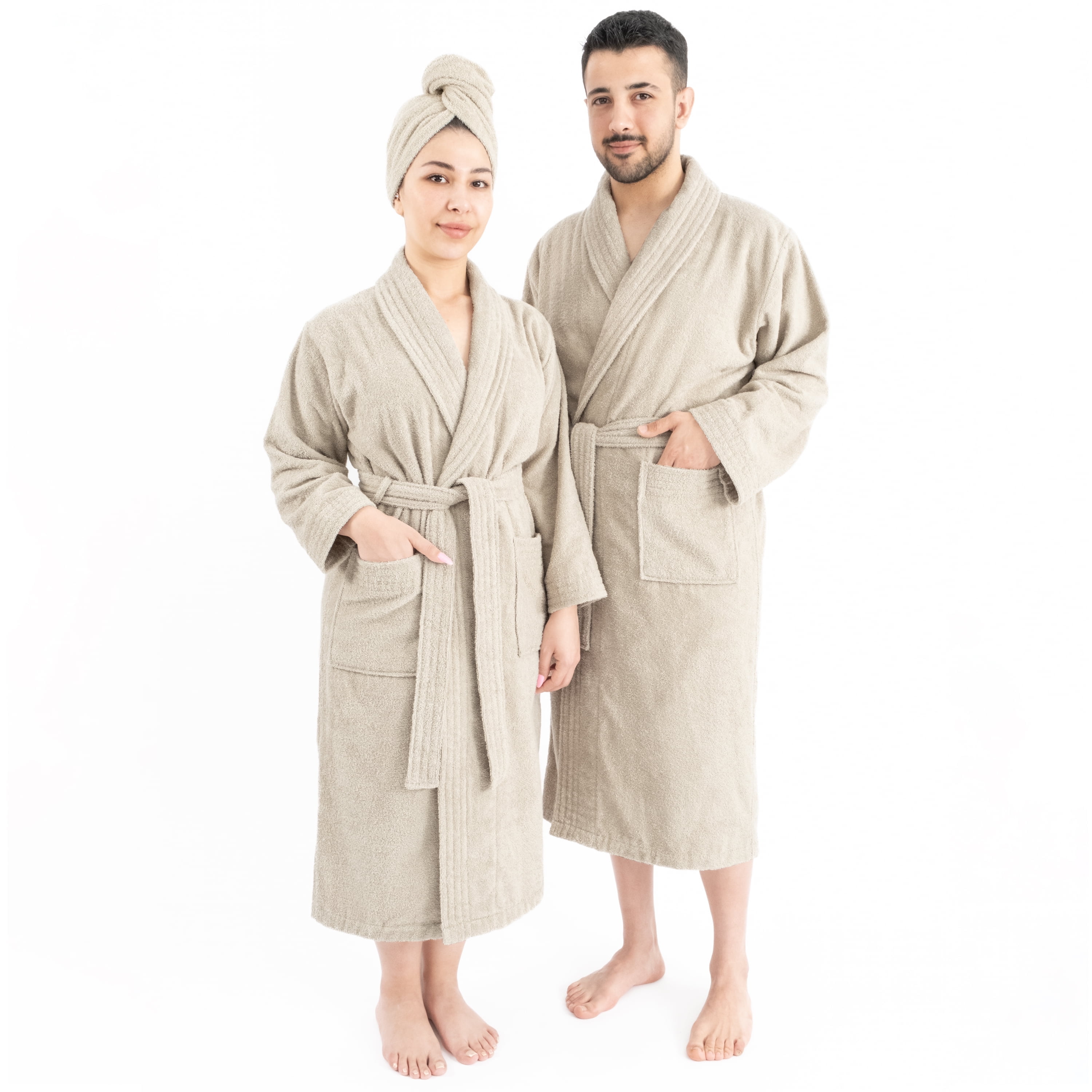 American Soft Linen, 100% Cotton Turkish Bathrobe - Soft, Absorbent ...