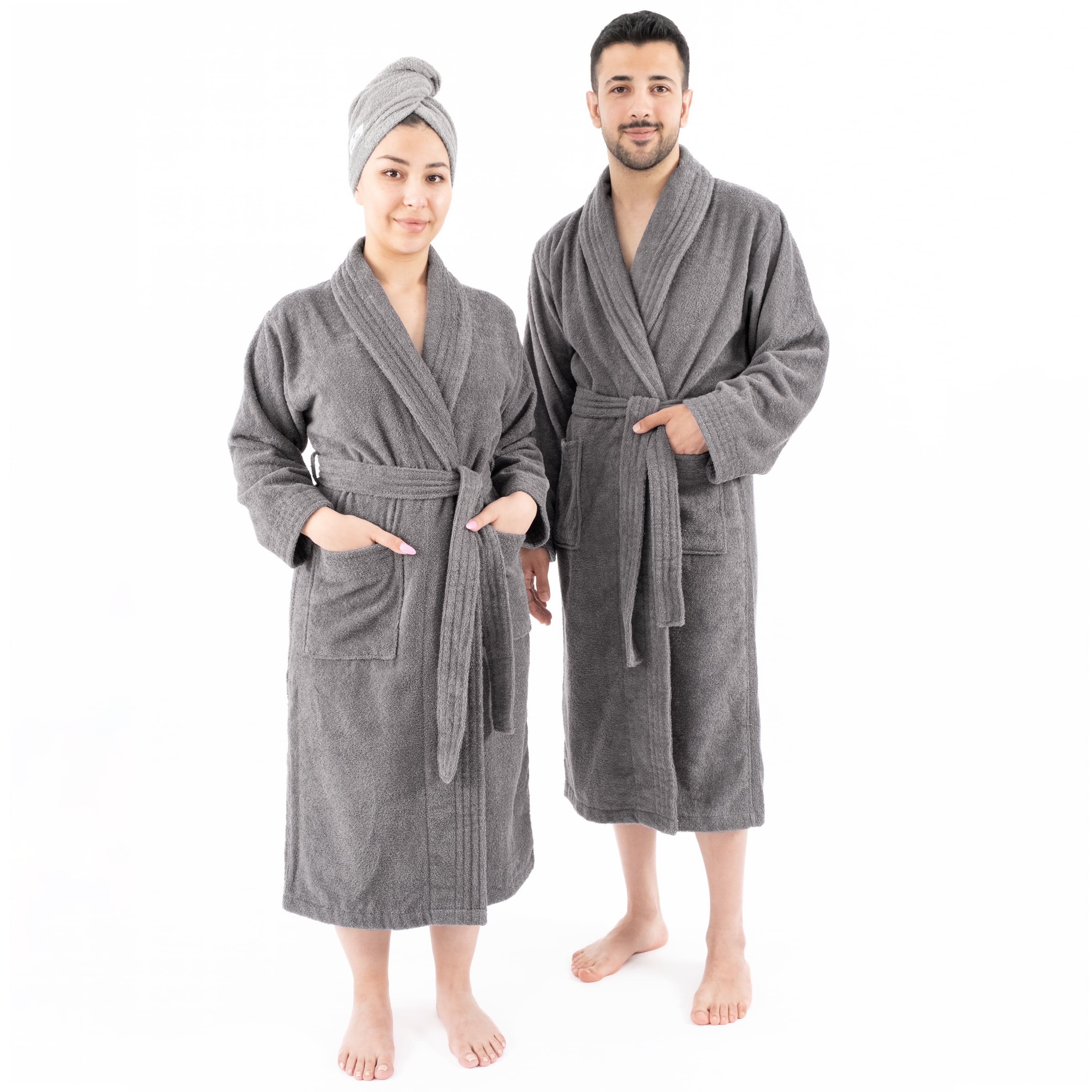 American Soft Linen, 100% Cotton Turkish Bathrobe - Soft, Absorbent ...