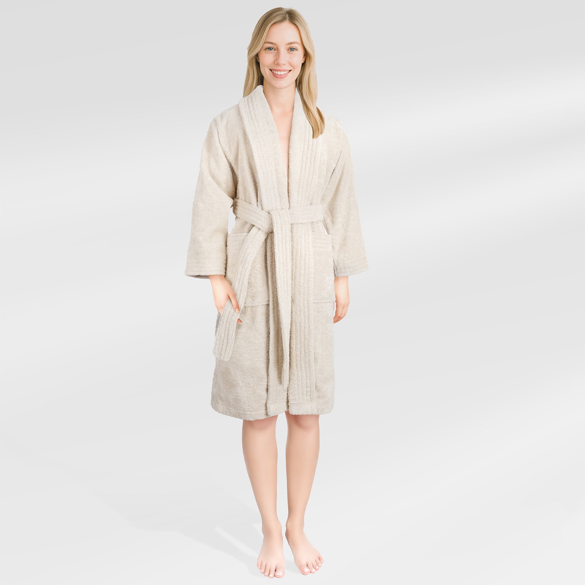 American Soft Linen, 100% Cotton Turkish Bathrobe - Soft, Absorbent ...
