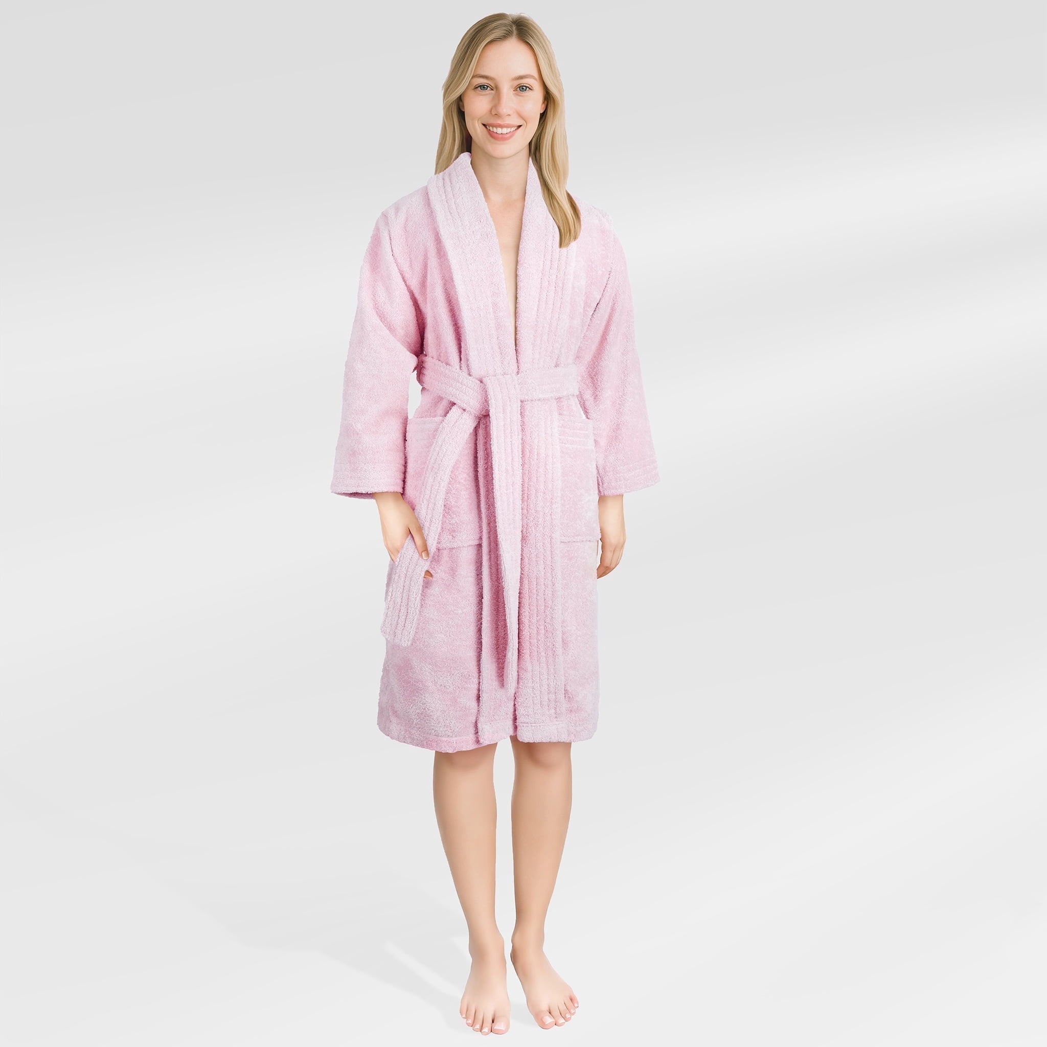 American Soft Linen, 100% Cotton Turkish Bathrobe - Soft, Absorbent ...