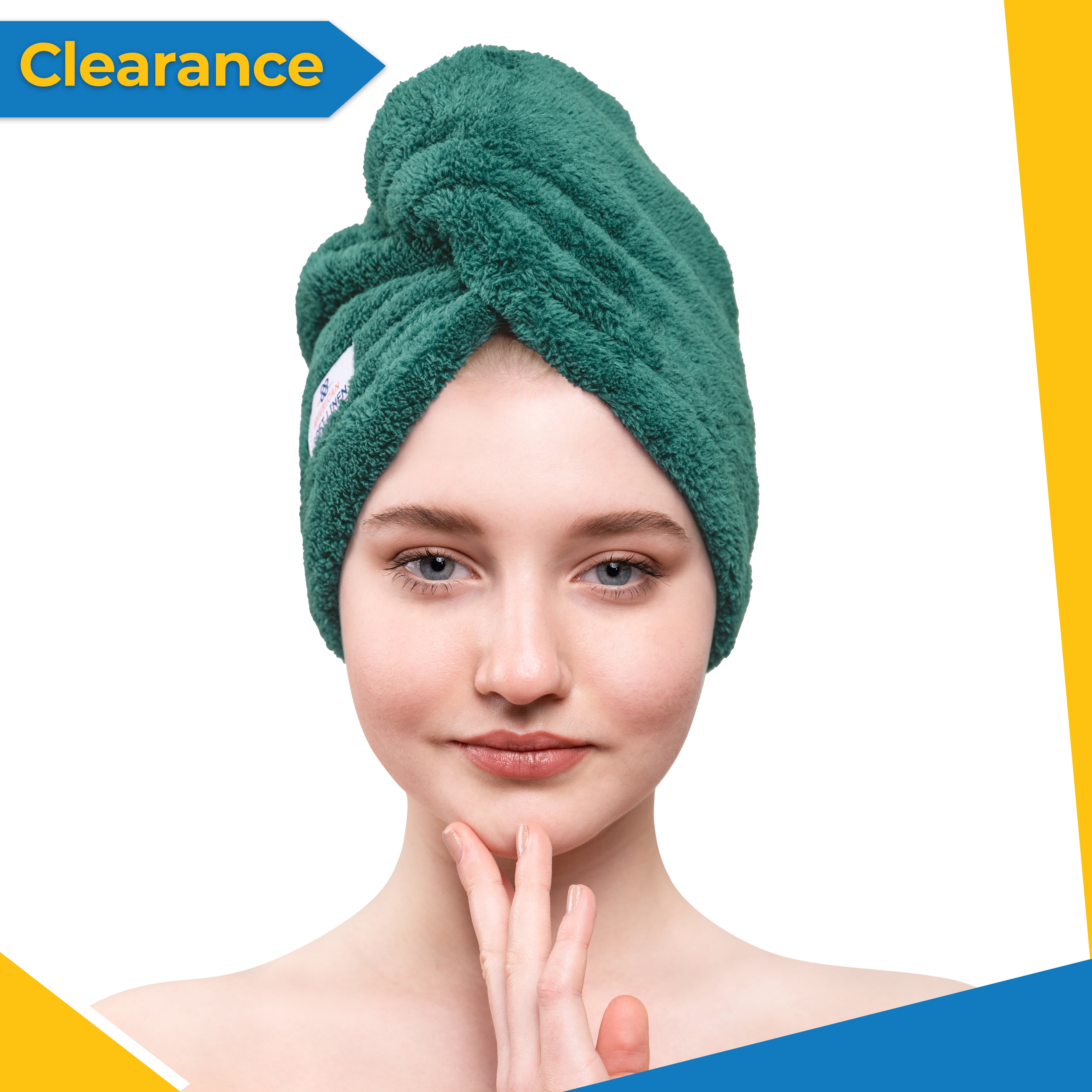 American Soft Linen Hair Drying Towel, Turban Towel Wrap, Absorbent and ...