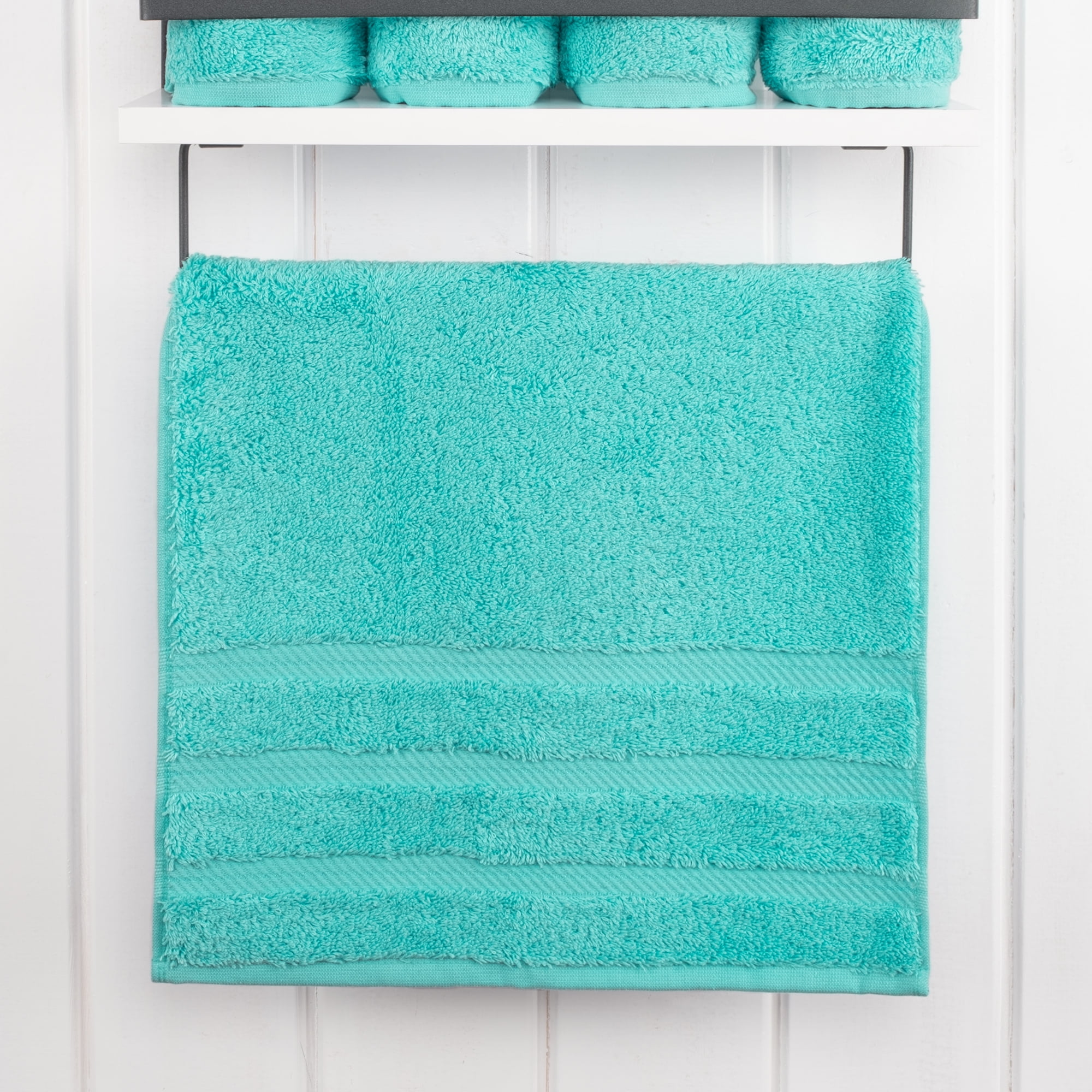 American Soft Linen Hand Towel, 100% Cotton, Turquoise, 16x28 inches ...