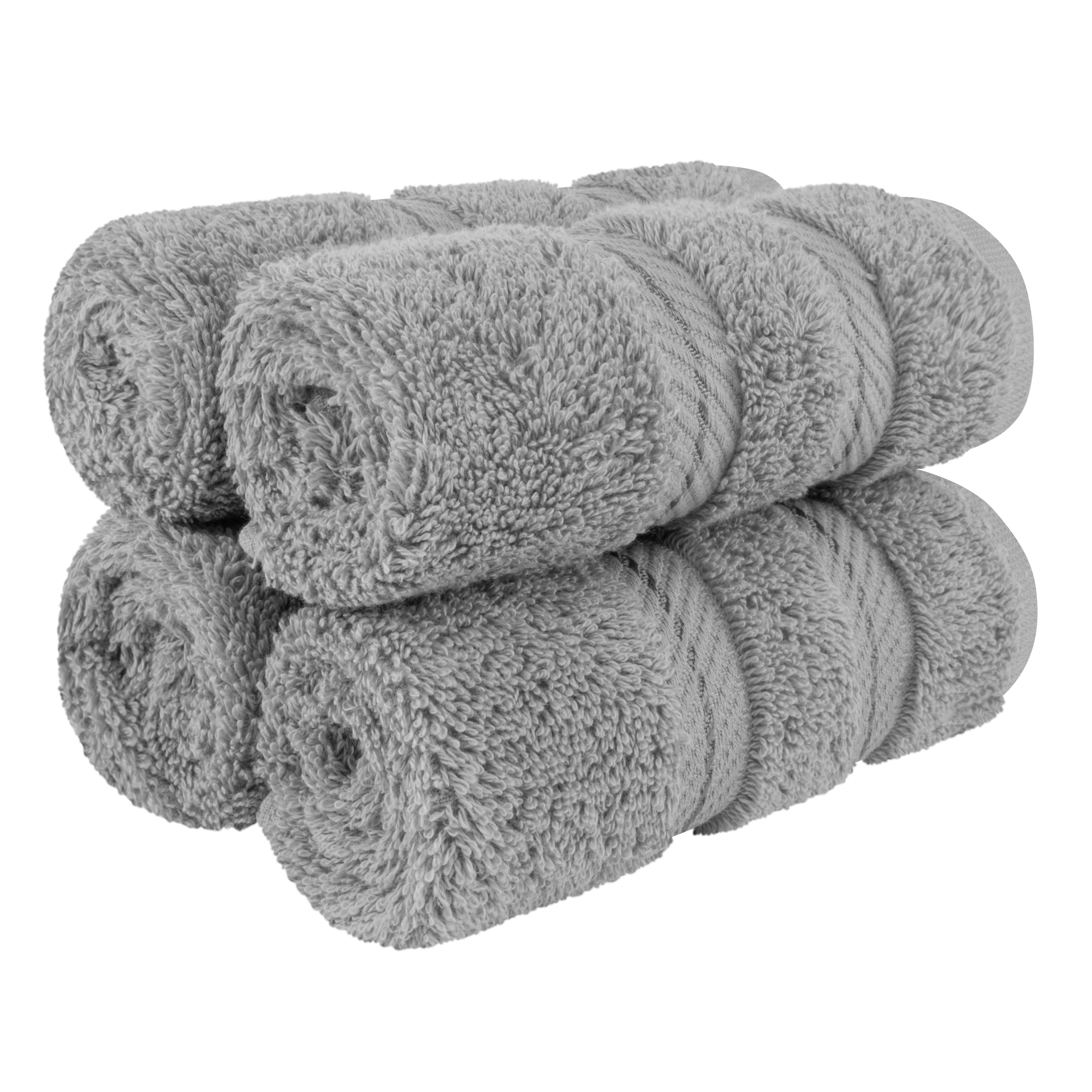 American Soft Linen Luxury 4 Piece Washcloth Set, 100% Cotton Turkish ...