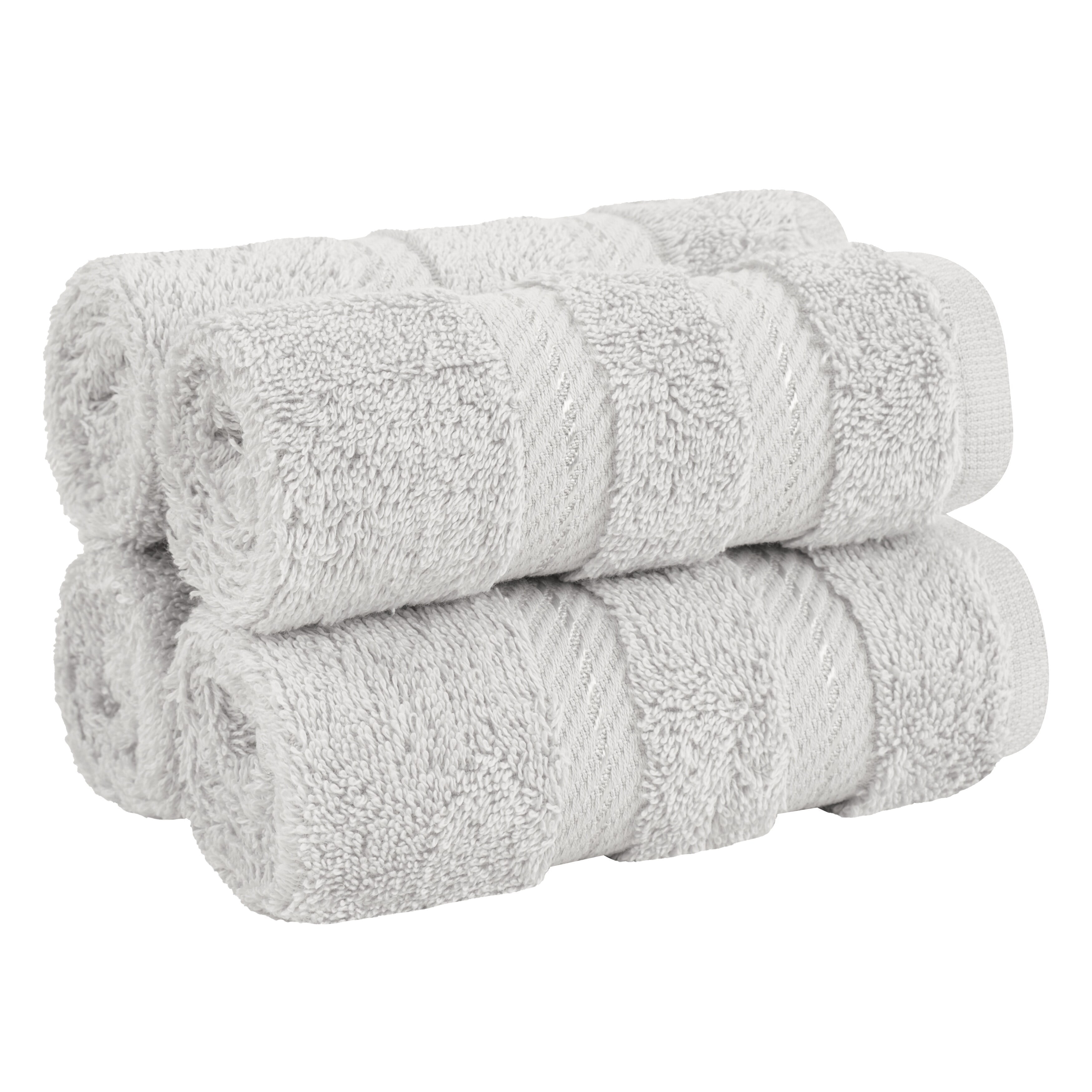 American Soft Linen, 4 Piece Washcloth Set, 13"x13", Silver Gray ...