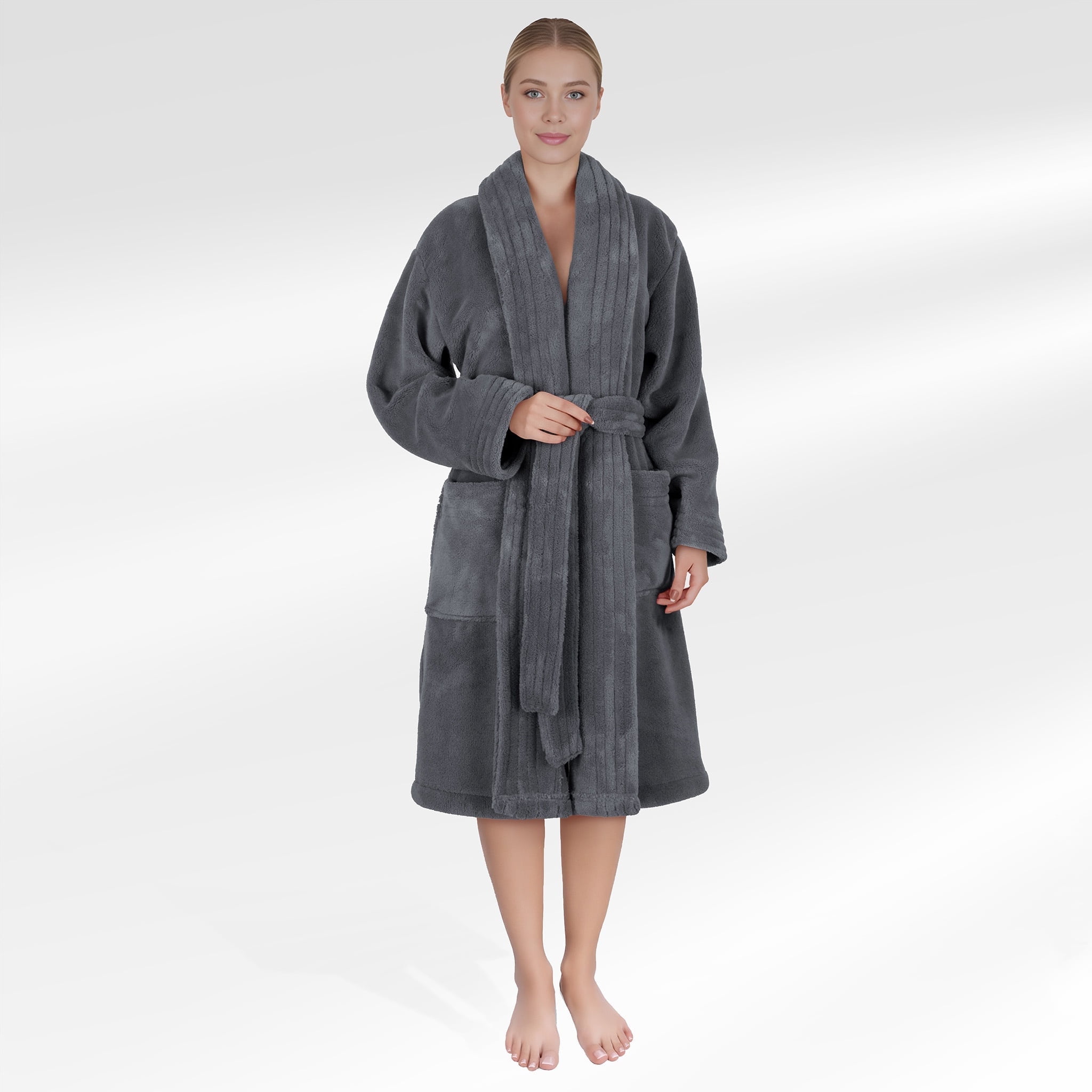 American Soft Linen Women’s Fleece Bathrobe – Luxury Soft, Plush, Fuzzy ...
