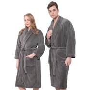 PAVILIA Women Hooded Plush Soft Robe | Fluffy Warm Fleece Sherpa Shaggy Bathrobe (L/XL, Gray ...
