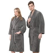 Kaufman - Embroidered Bathrobe Waffle Kimono Set of 2 Spa Robe 100% ...