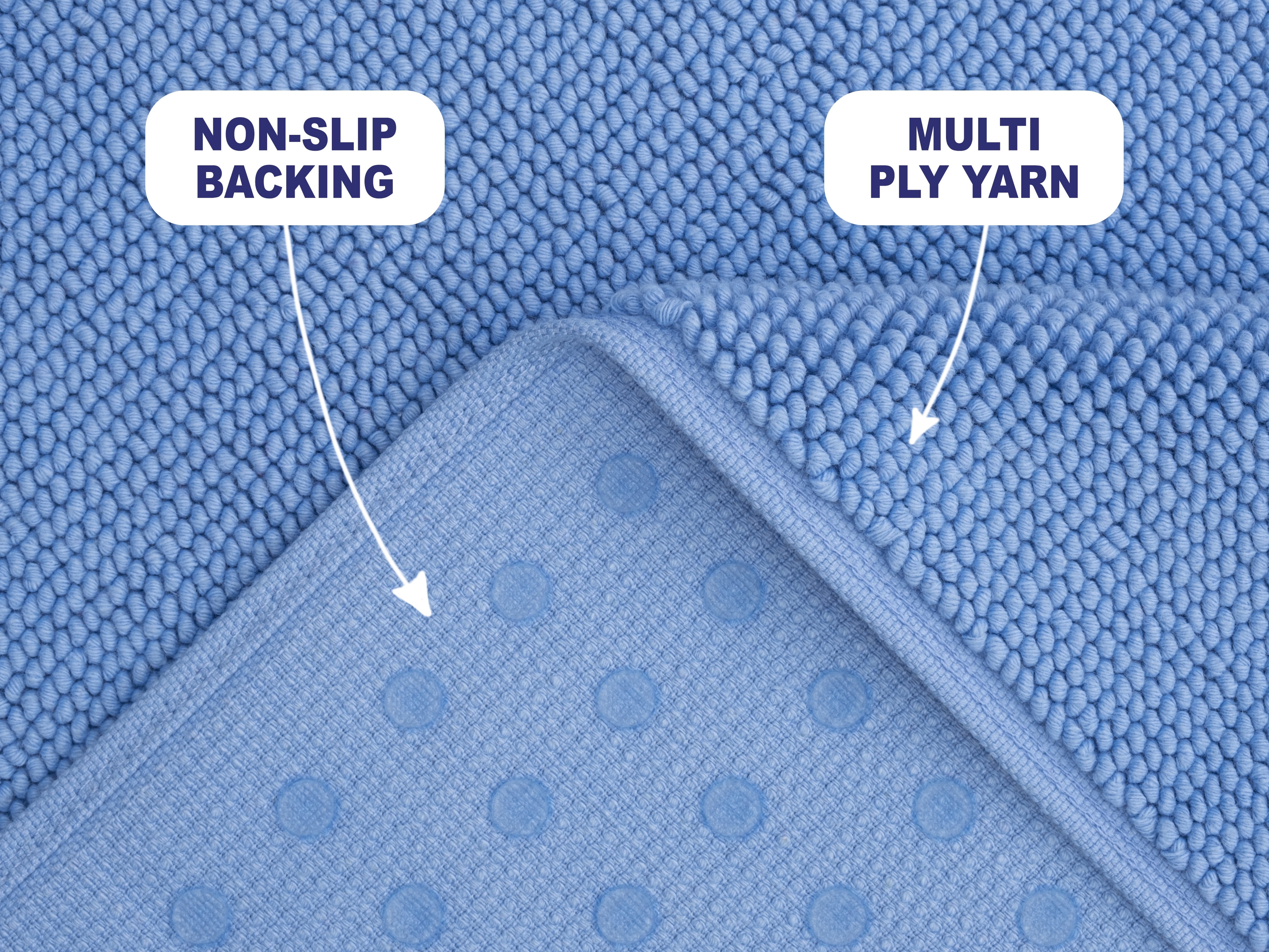 American Soft Linen, Slip Reducer Bath Rug, 100% Cotton 17x24 inches ...