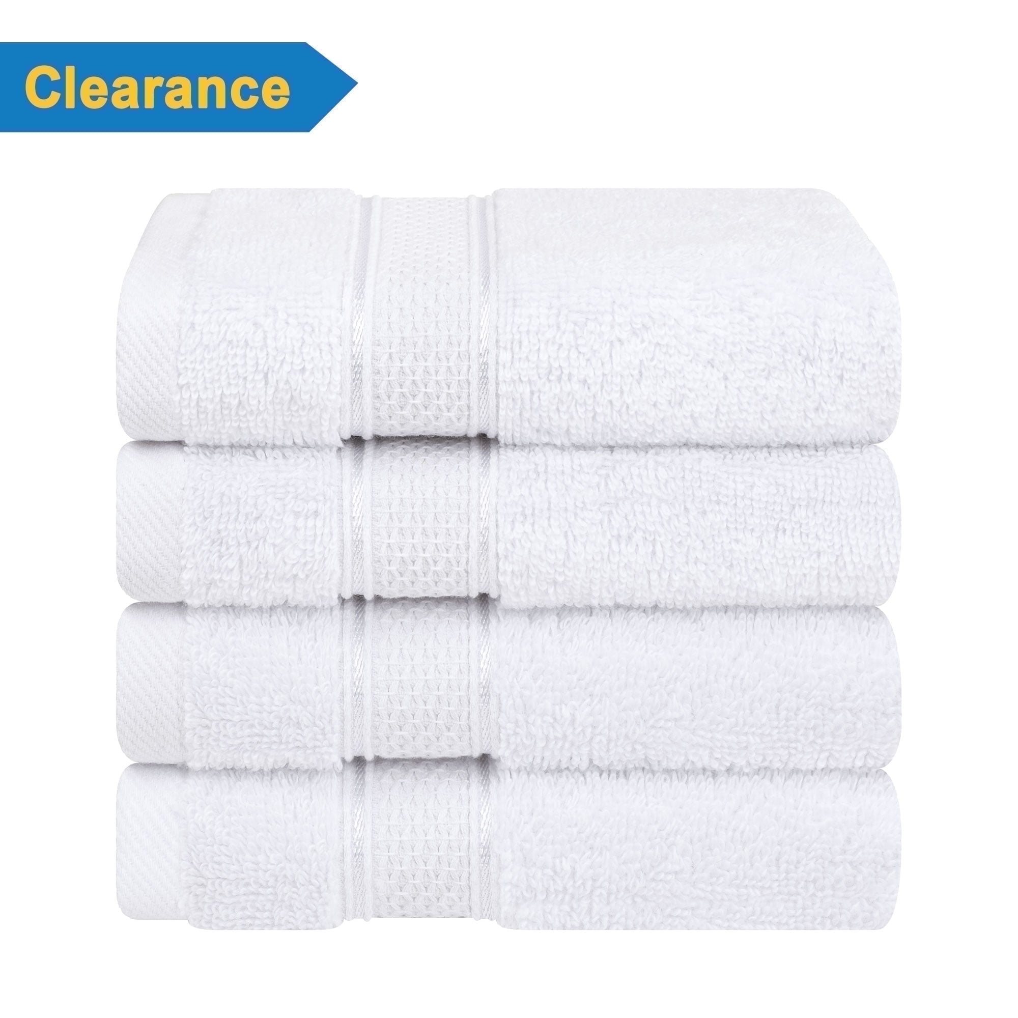 "American Soft Linen, Salem Luxury 4 Pack Washcloths 13""x13"" 100% ...
