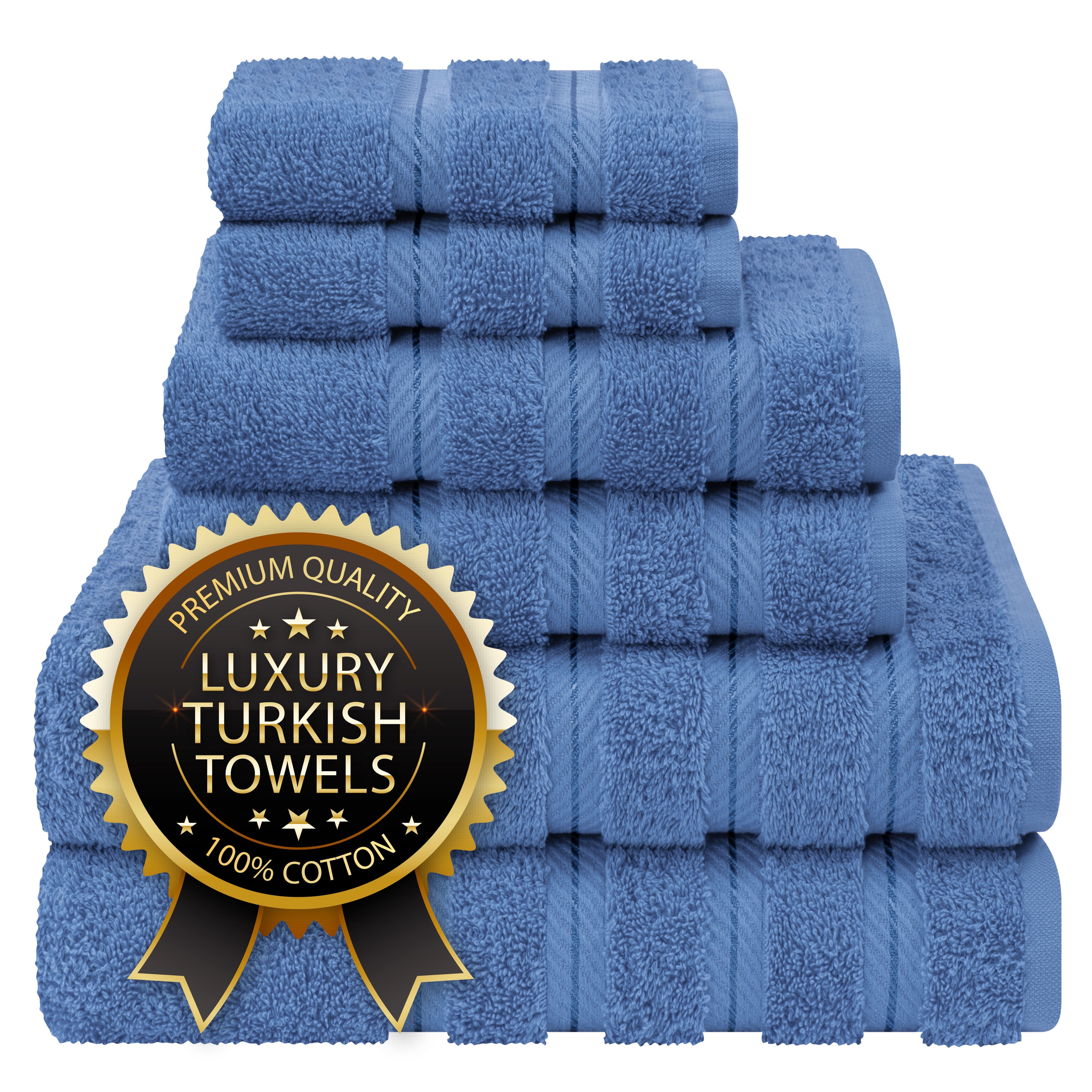 American Soft Linen Luxury 6 Piece Bath Towel Set, 100% Cotton Turkish ...
