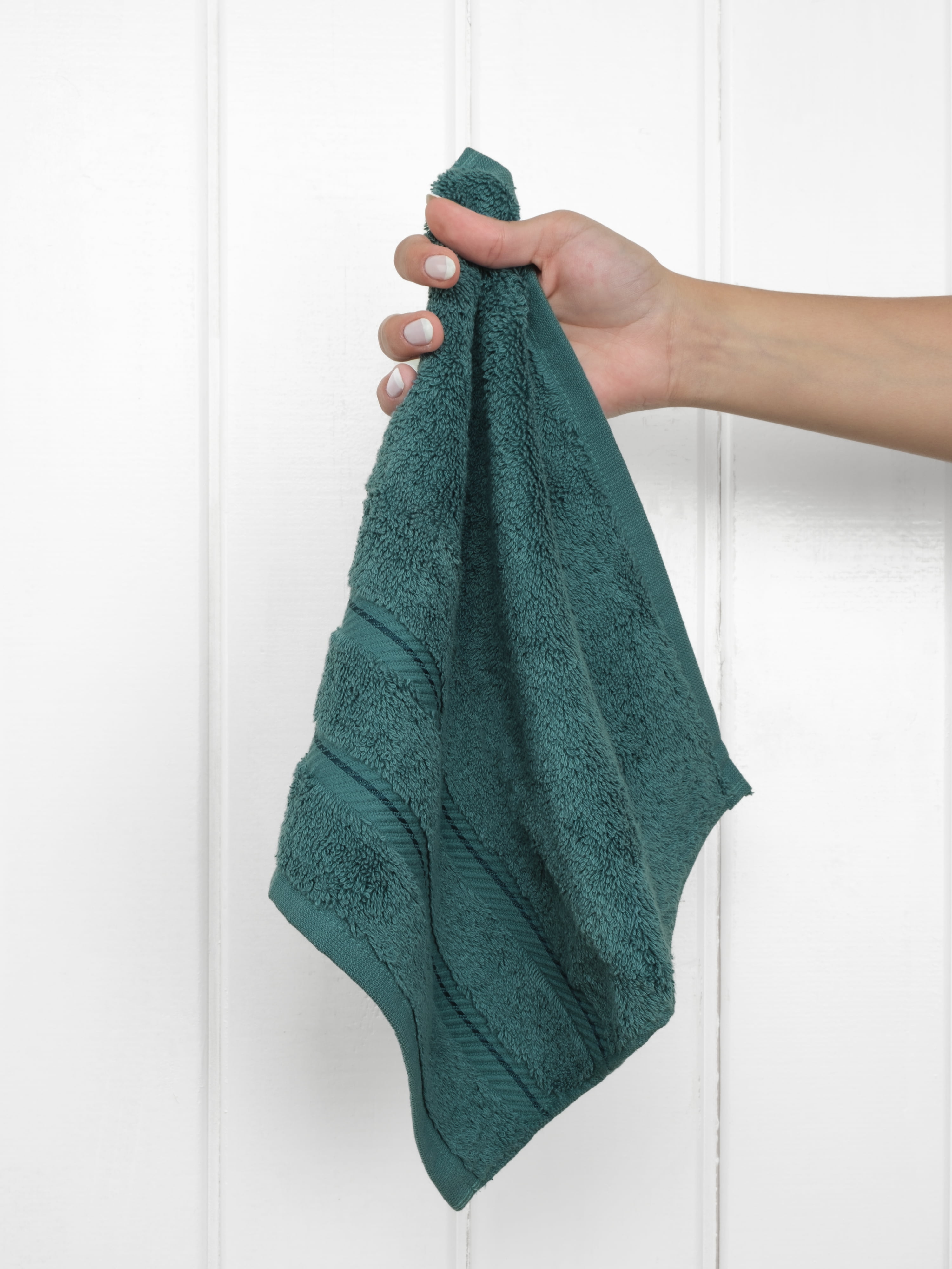 American Soft Linen Washcloth, 100% Cotton, 13x13 Inches, Teal ...