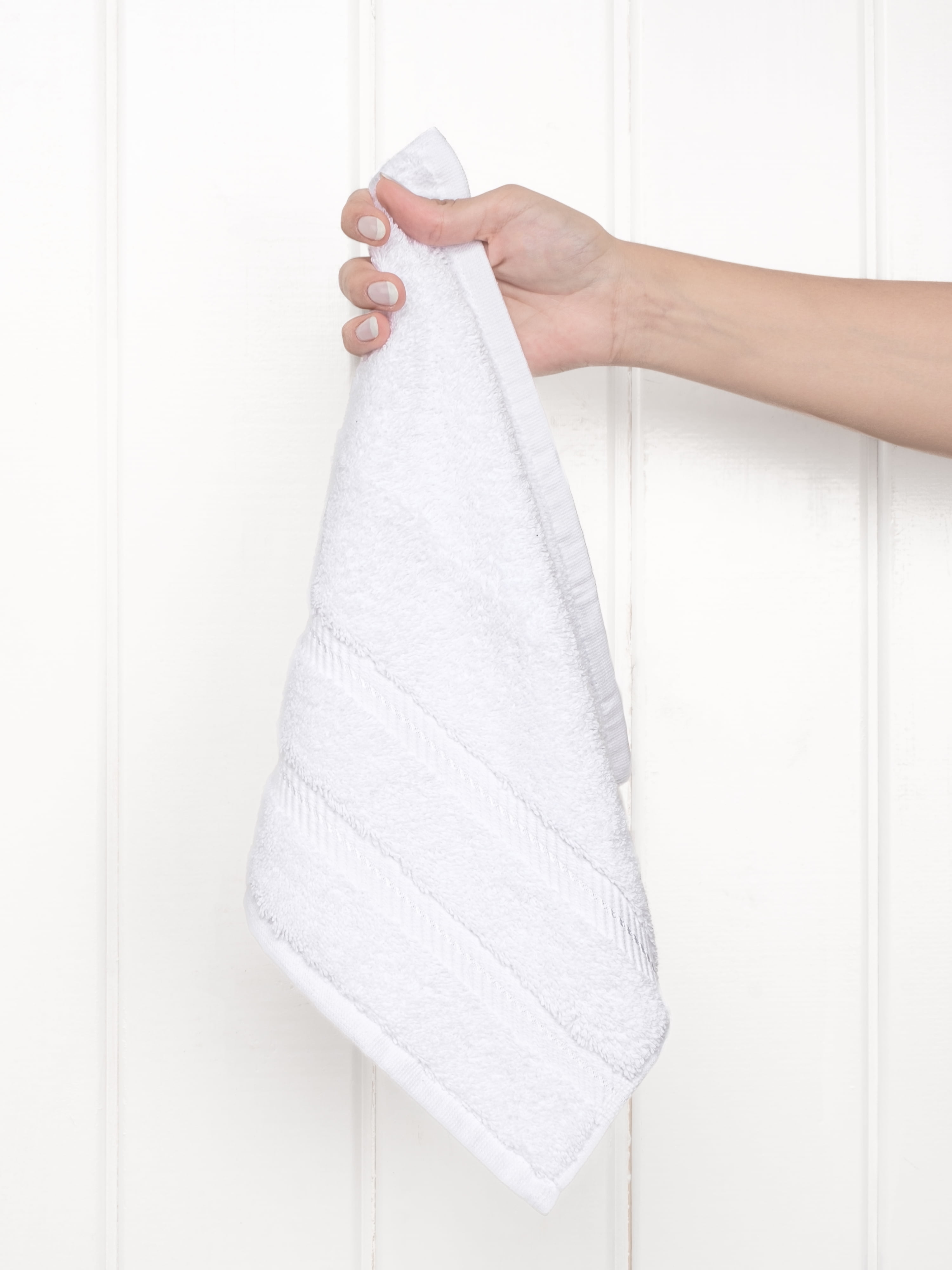 American Soft Linen Washcloth 100% Cotton, White, 13x13 Inch, Absorbent ...