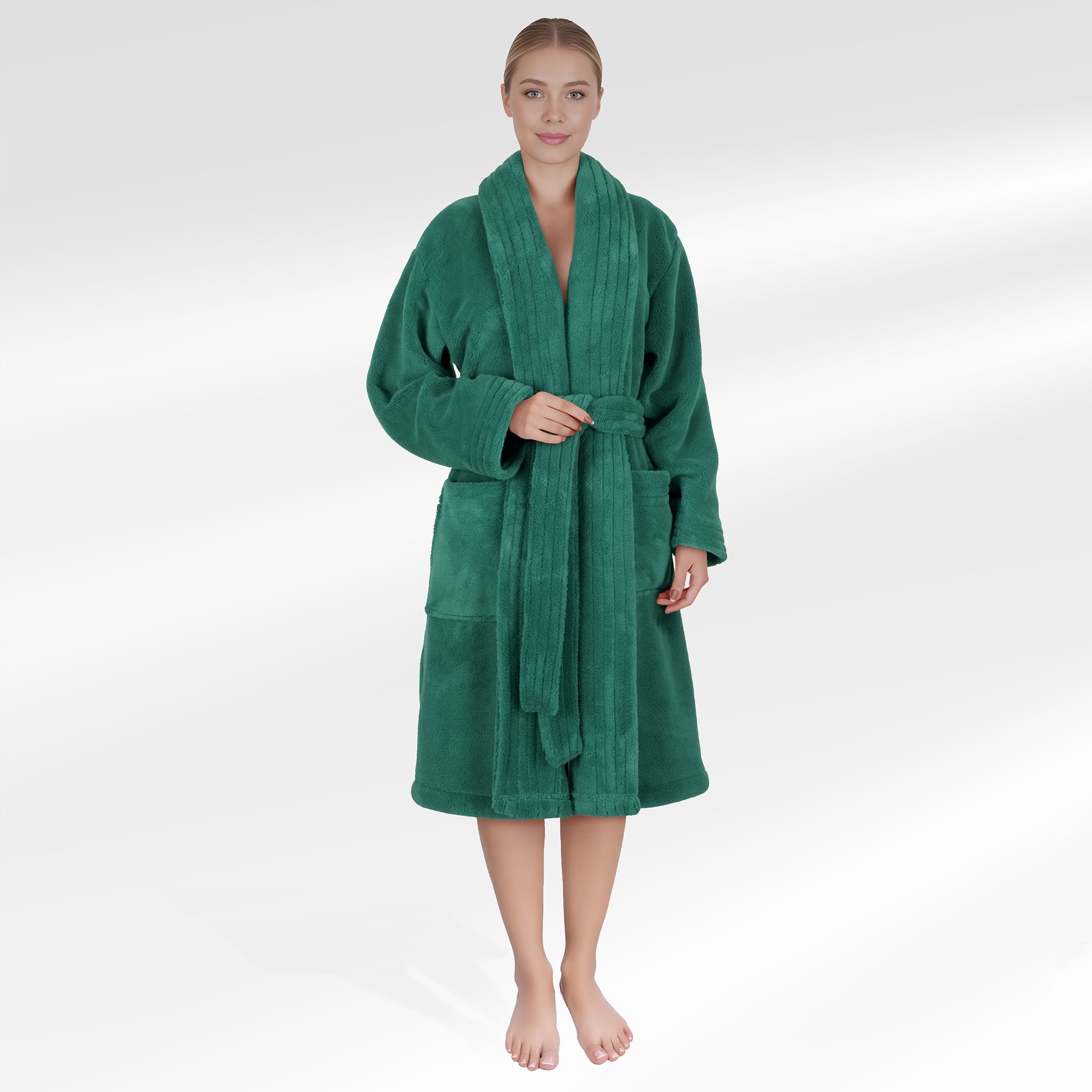 American Soft Linen Women’s Fleece Bathrobe – Luxury Soft, Plush, Fuzzy ...