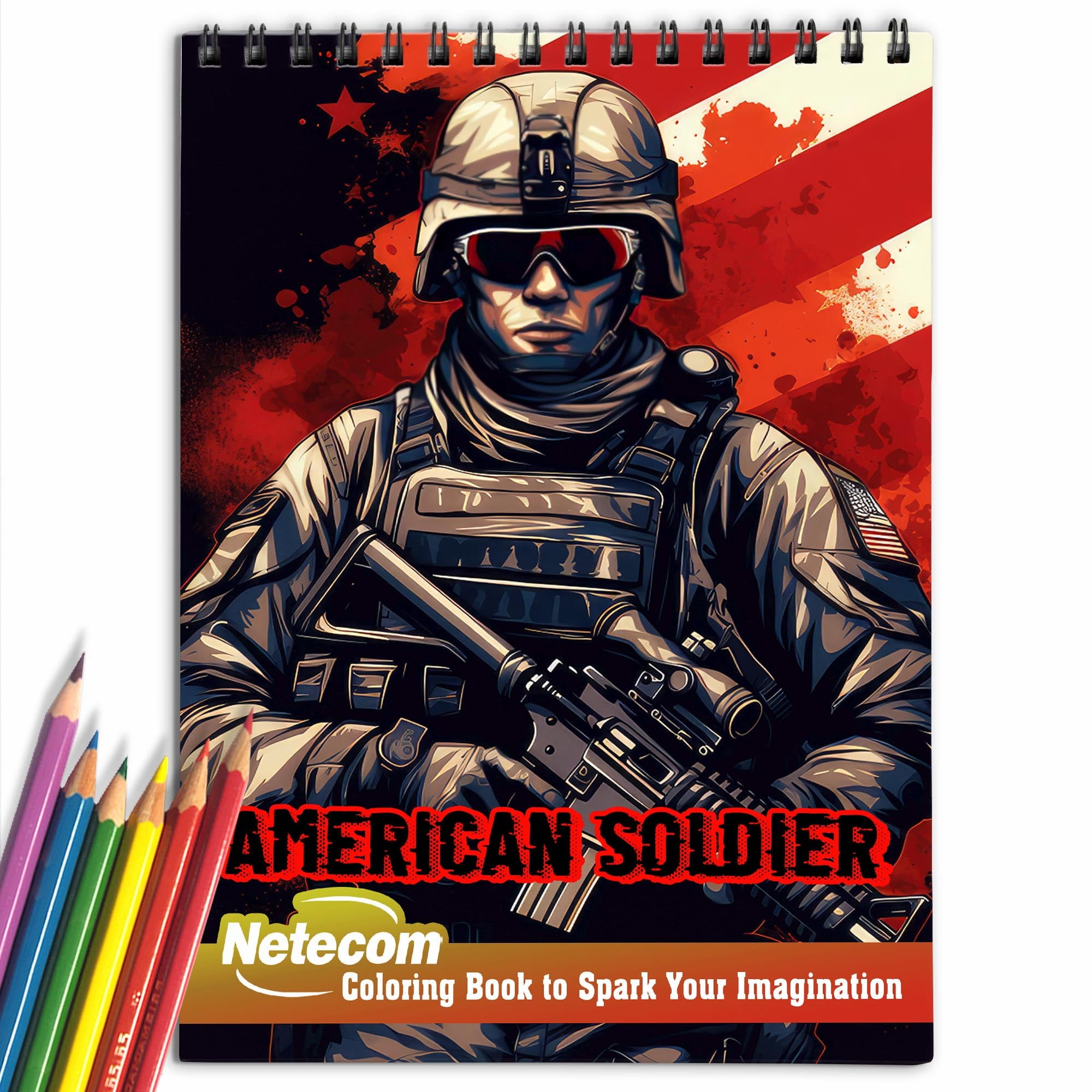 American Soldier Spiral Bound Coloring Book, Unleash Your Artistic ...