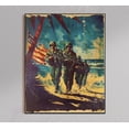American Soldiers Beach Assault Military Vintage Marine War Art ...