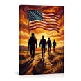 American Soldiers With US Flag At Fiery Sunset Military Tribute For ...