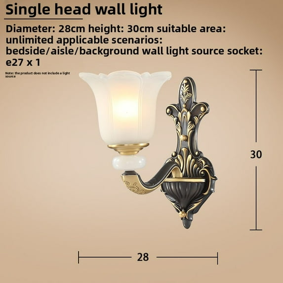 American Solid Brass Wall Sconce with Jade Accent and LED Light ...