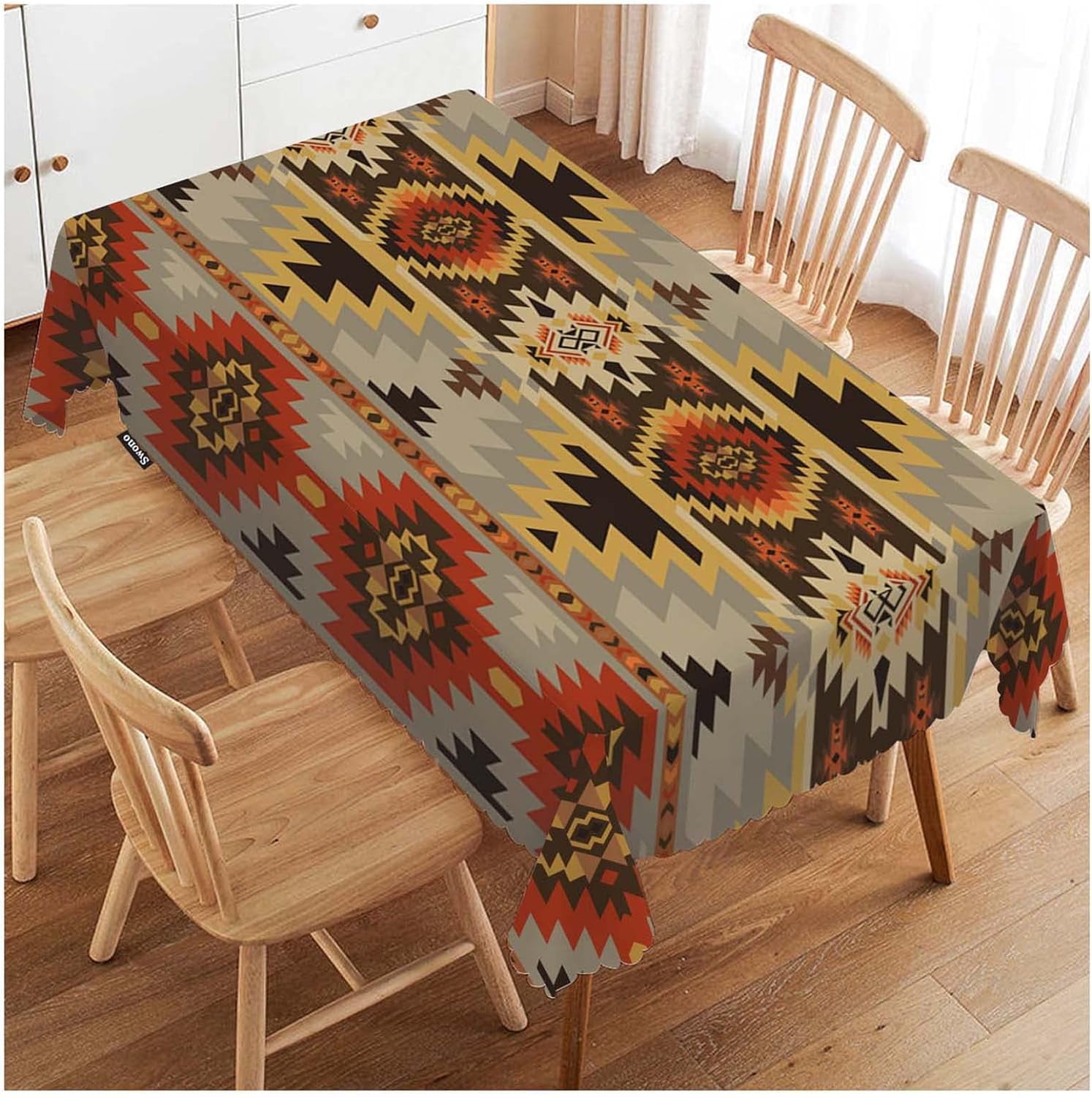 American Southwest Native Style Rectangle Tablecloths Table r Aztec ...
