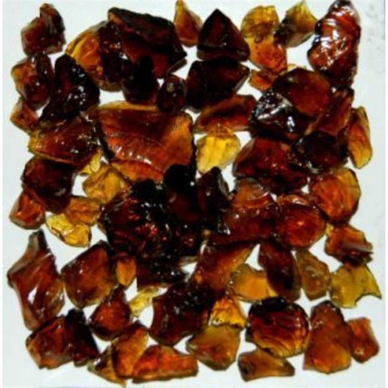 American Specialty Glass TAMBERB1-1 Recycled Chunky Glass, Amber Brown ...