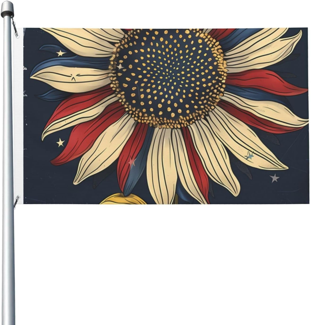 American Spirit Flower Flag Fourth of July, Patriotic Double Sided Flag ...