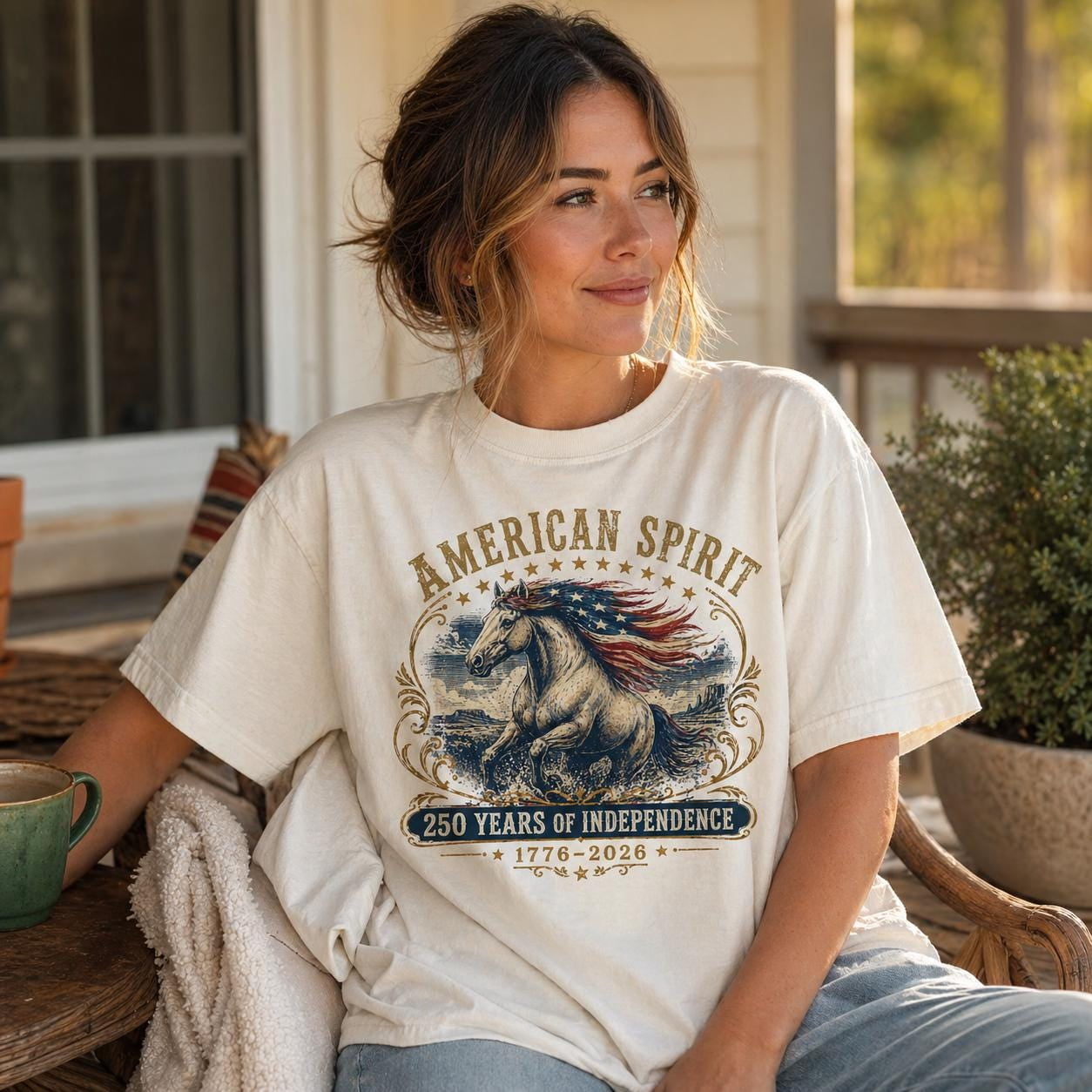 American Spirit Shirt, America 250 Horse Tee, 250 Years of Independence ...