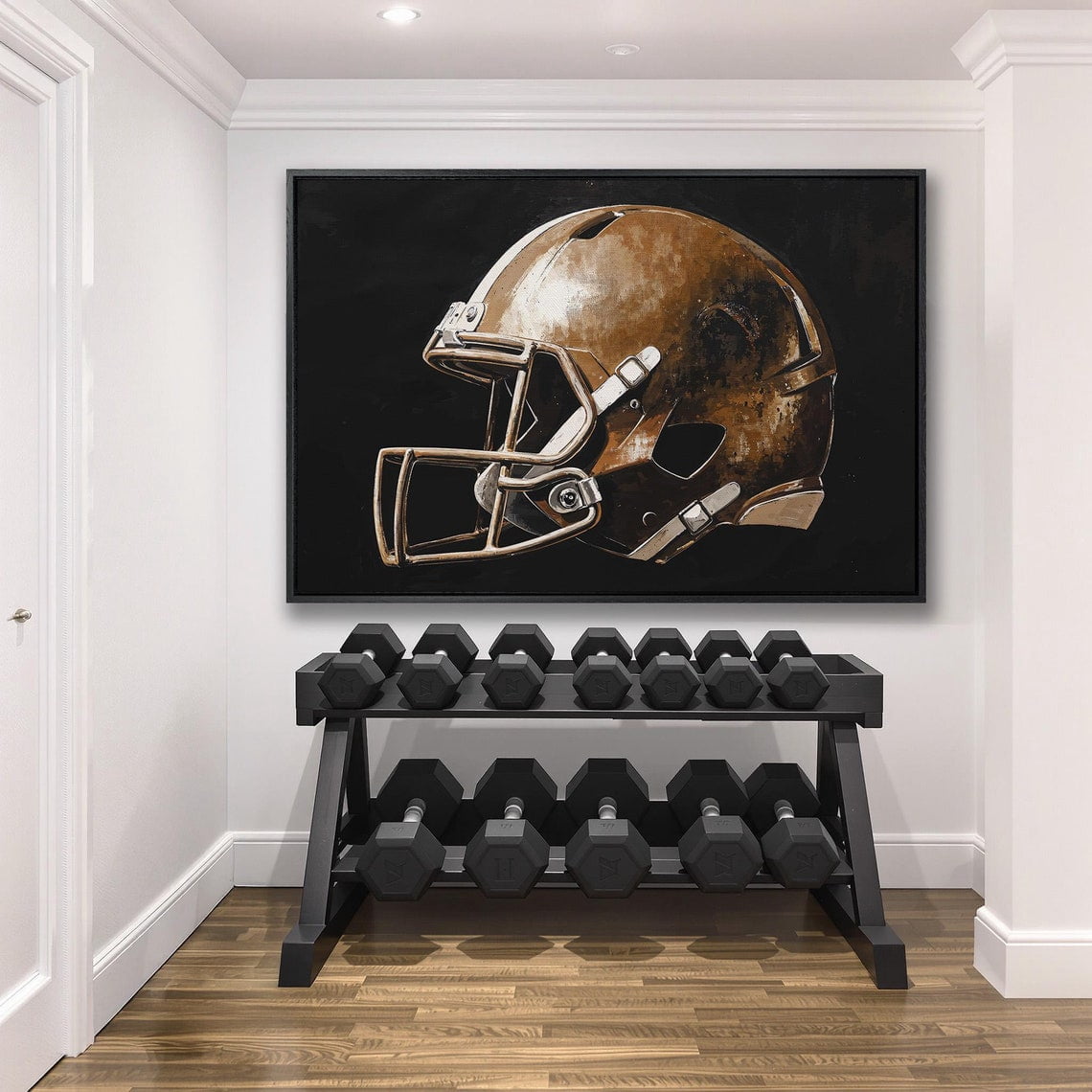 American Sports Art, Vintage Football Helmet Poster, Man Cave Wall Art ...
