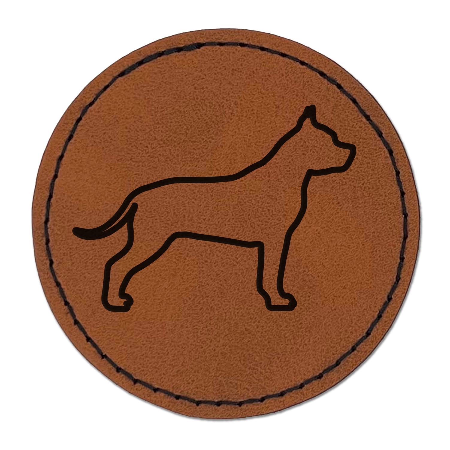 American Staffordshire Terrier Amstaff Dog Outline 2.5" Faux Leather ...