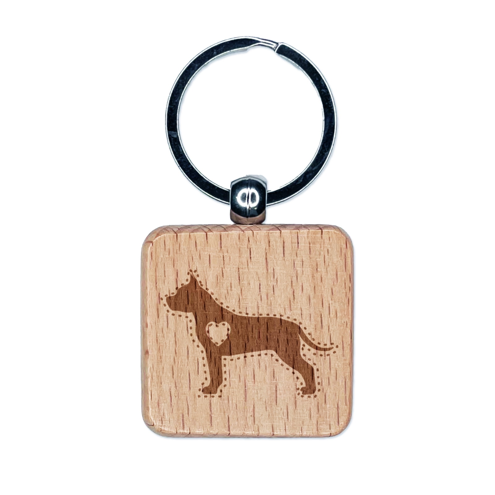 American Staffordshire Terrier Amstaff Dog with Heart Square Keychain ...