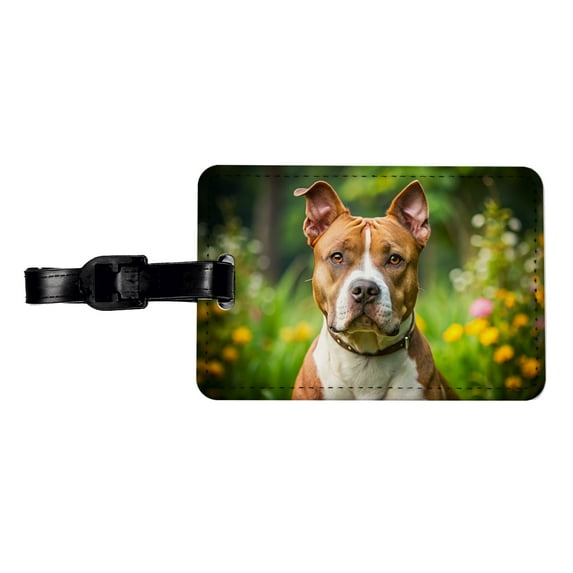 American Staffordshire Terrier Dog Photo Faux Leather Travel Luggage ...
