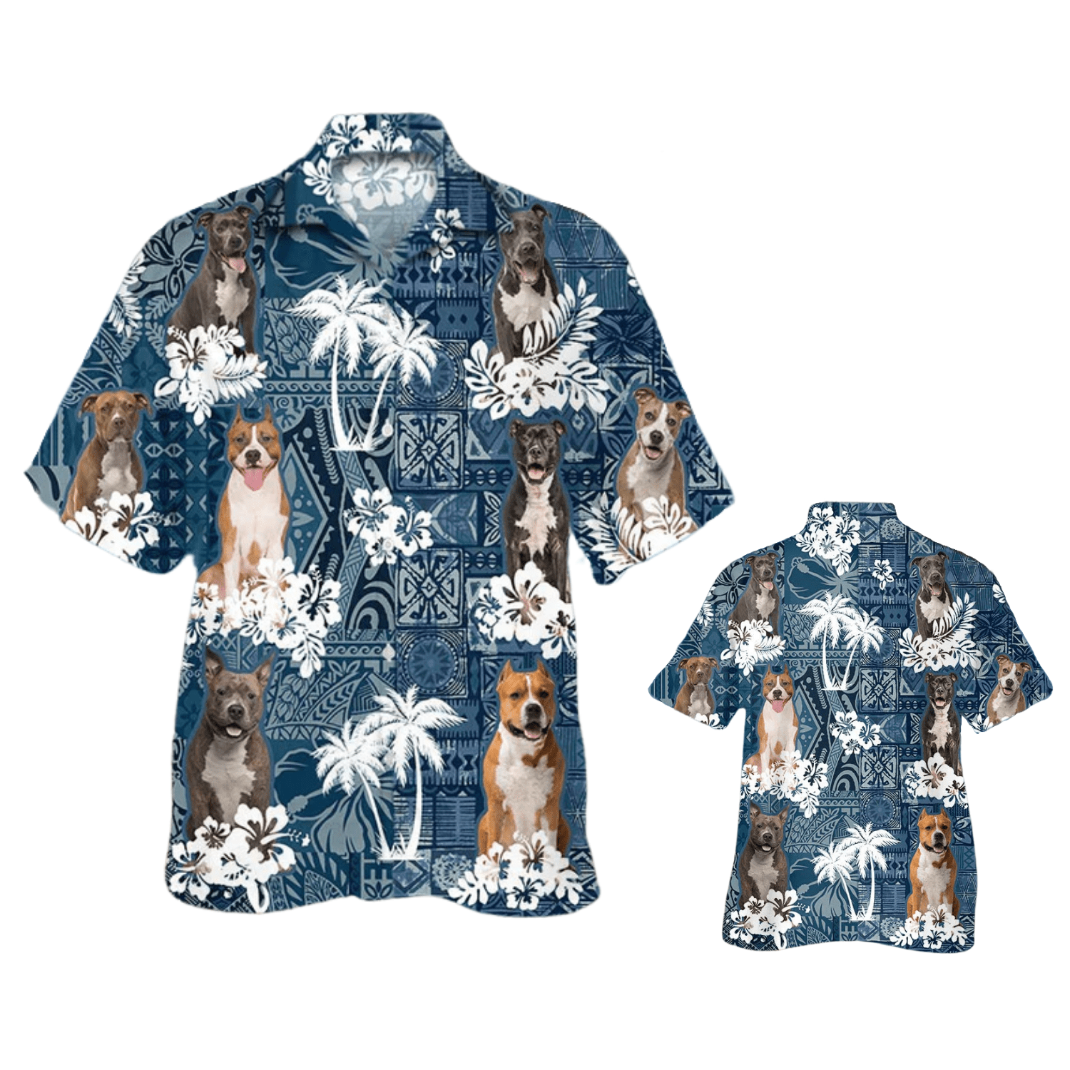 American Staffordshire Terrier Hawaiian Shirt, Aloha Beach Shirts For ...