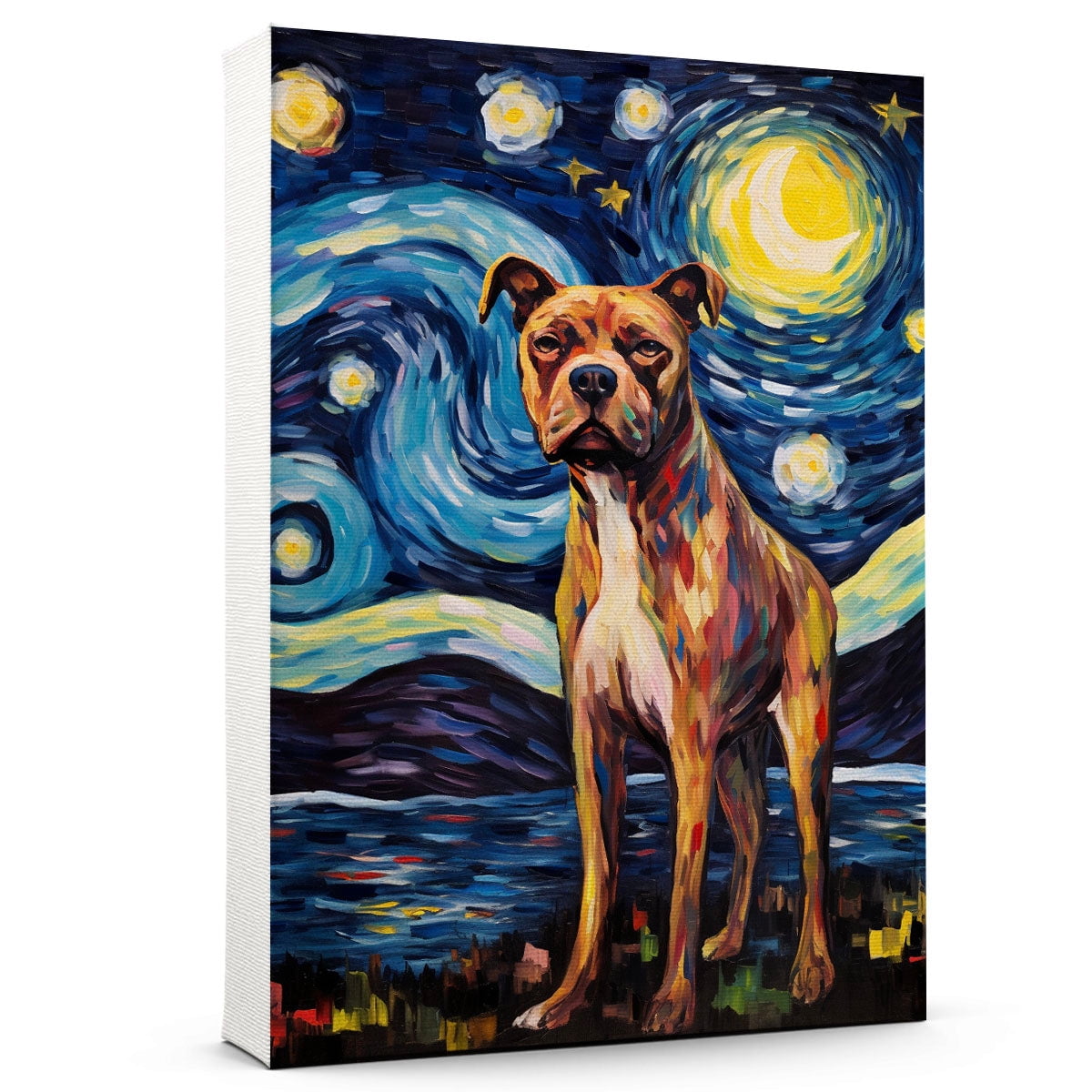 American Staffordshire Terrier Paintings Canvas for Wall Decorations ...