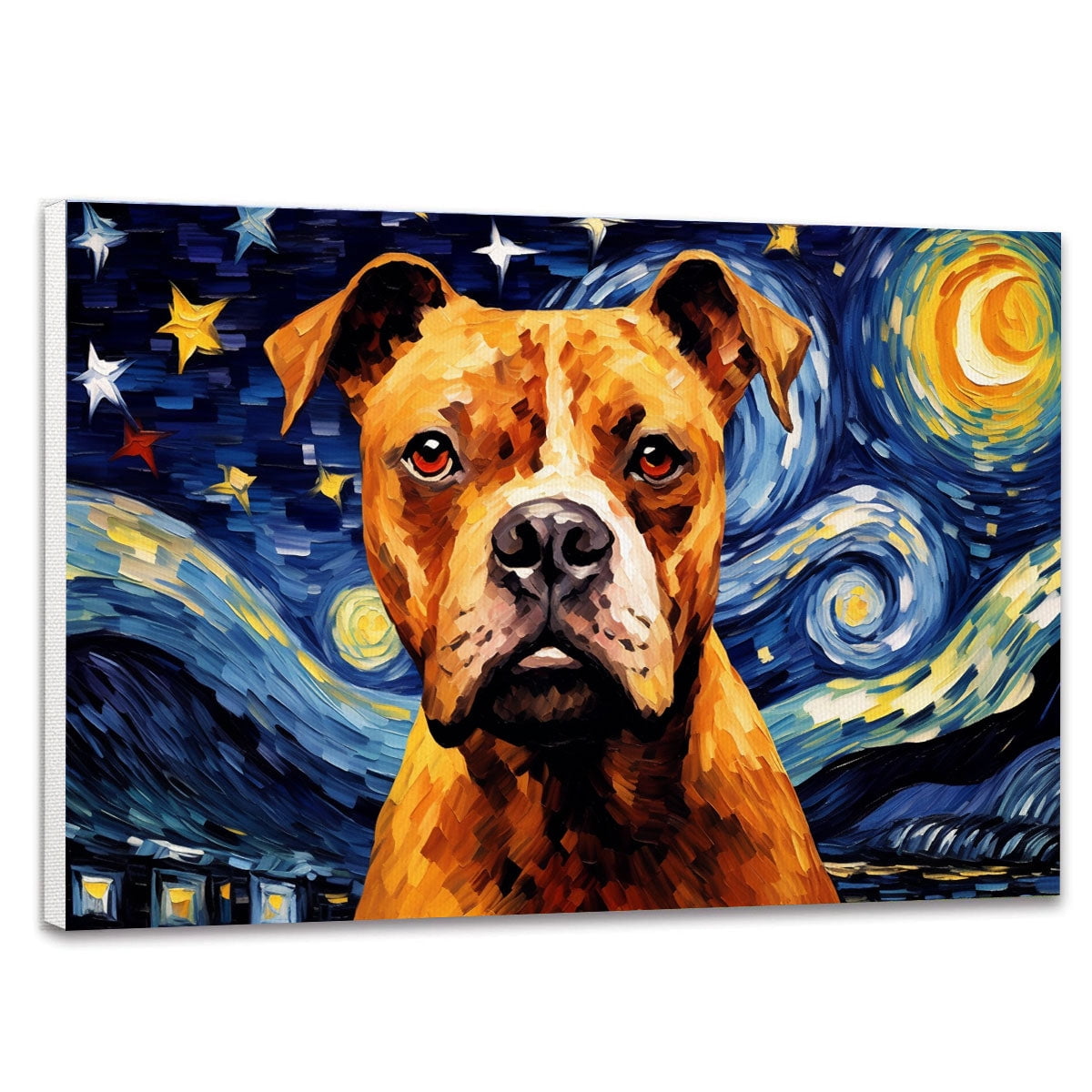 American Staffordshire Terrier Posters Van Gogh Starry Night Posters ...