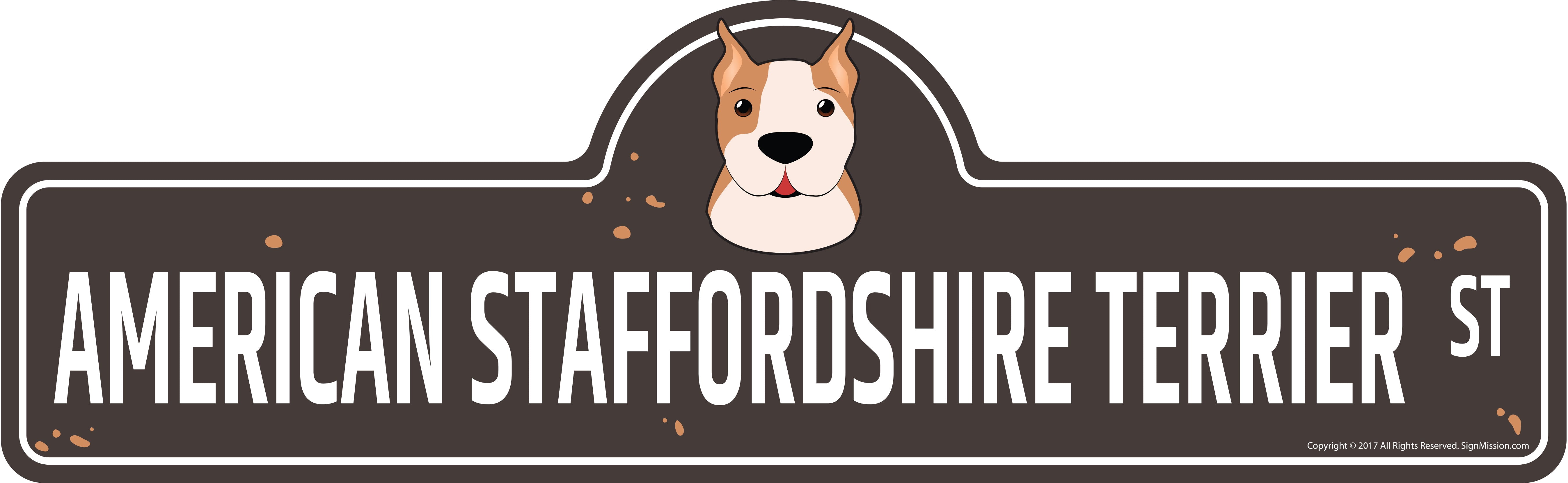 American Staffordshire Terrier Street Sign | Indoor/Outdoor | Dog Lover ...