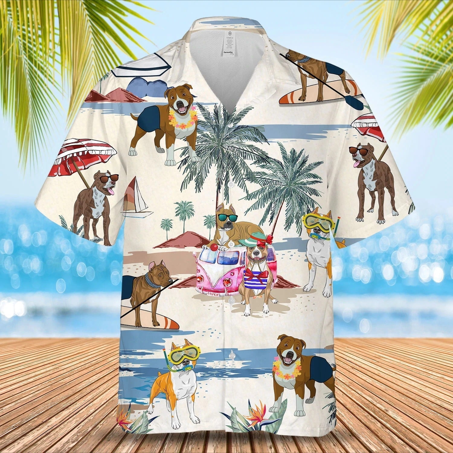 American Staffordshire Terrier Summer Beach Hawaiian Shirt, Cool Aloha ...