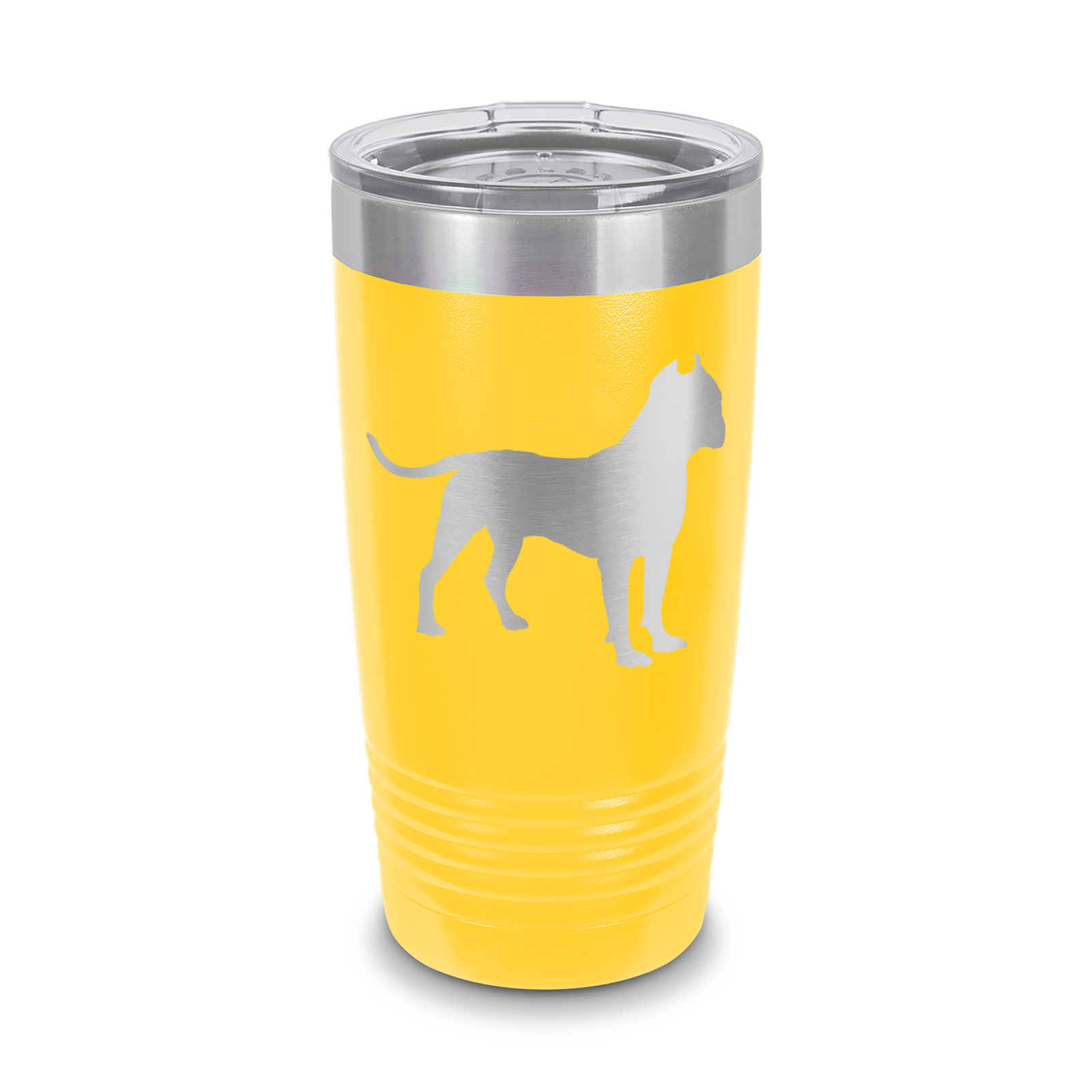 American Staffordshire Tumbler 20 oz - Laser Engraved w/ Clear Lid ...