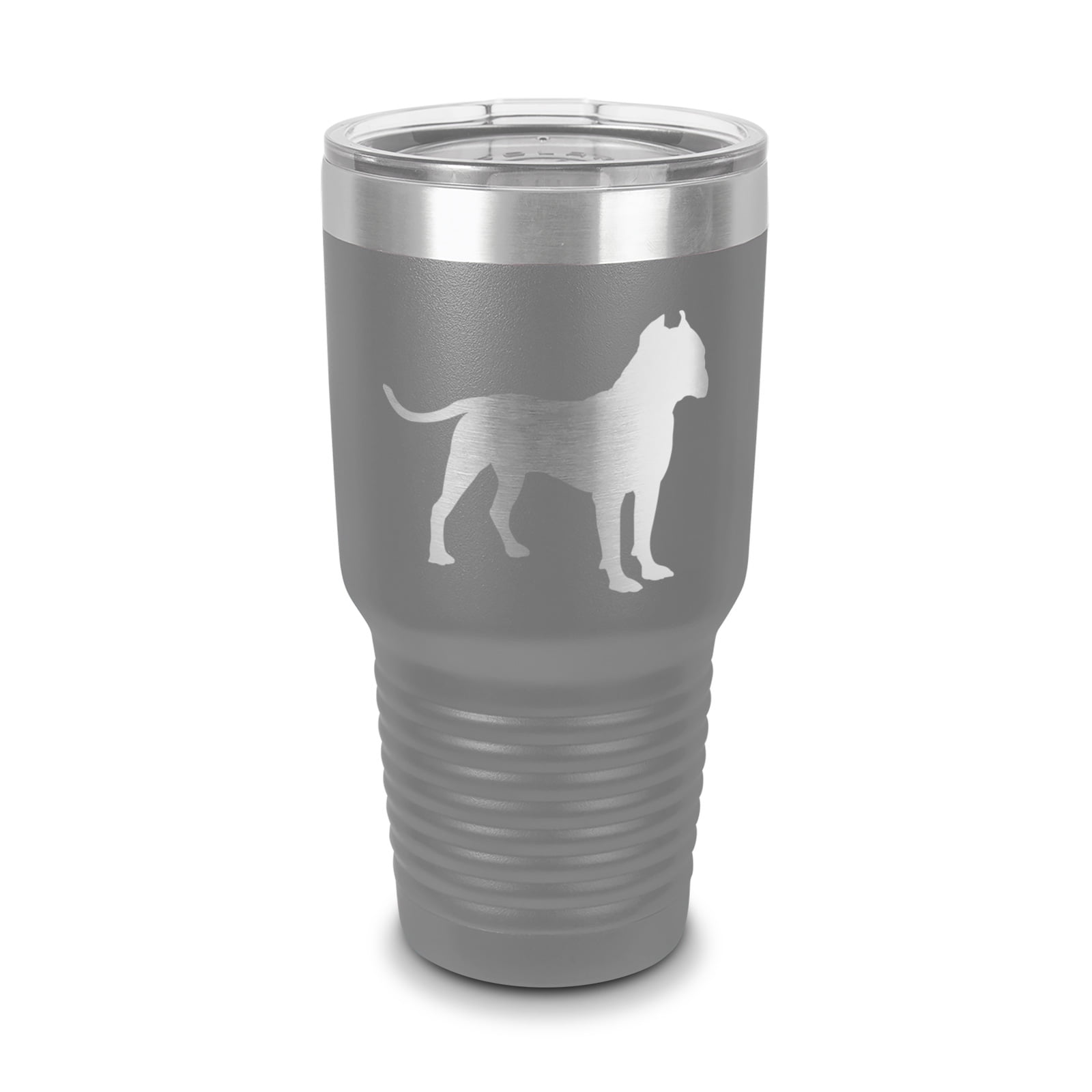 American Staffordshire Tumbler 30 oz - Laser Engraved w/ Clear Lid ...