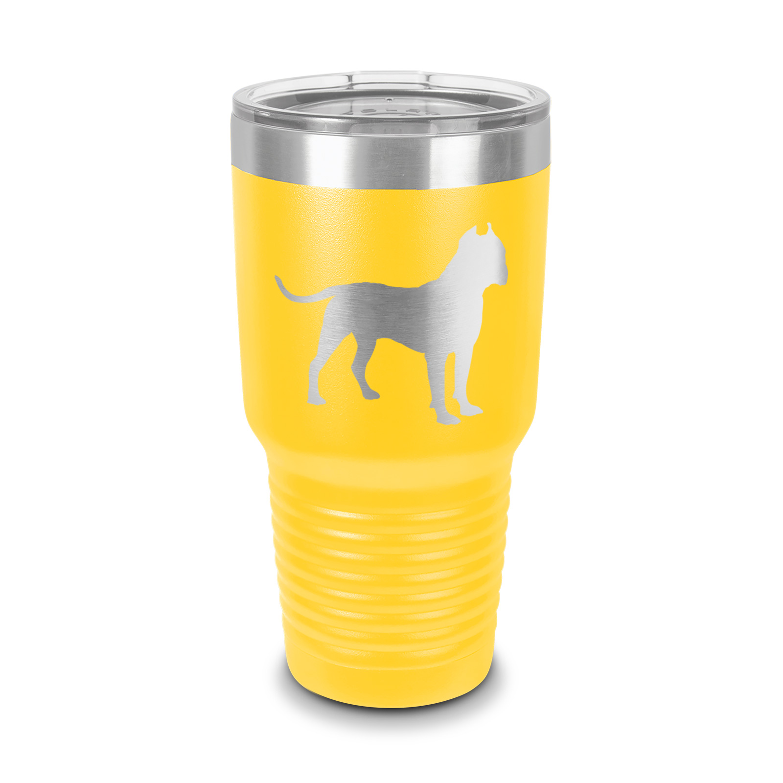 American Staffordshire Tumbler 30 oz - Laser Engraved w/ Clear Lid ...