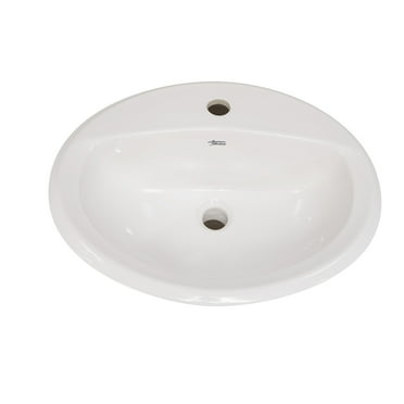 American Standard Aqualyn Drop in Sink with 4-in Faucet Holes in White ...
