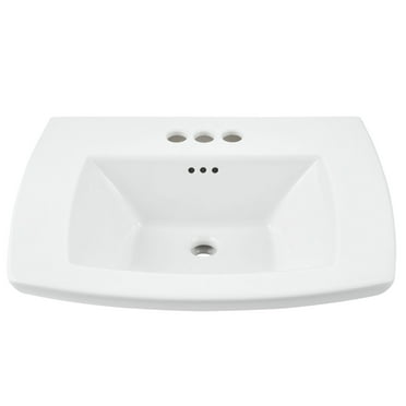 American Standard Aqualyn Drop in Sink with 4-in Faucet Holes in White ...