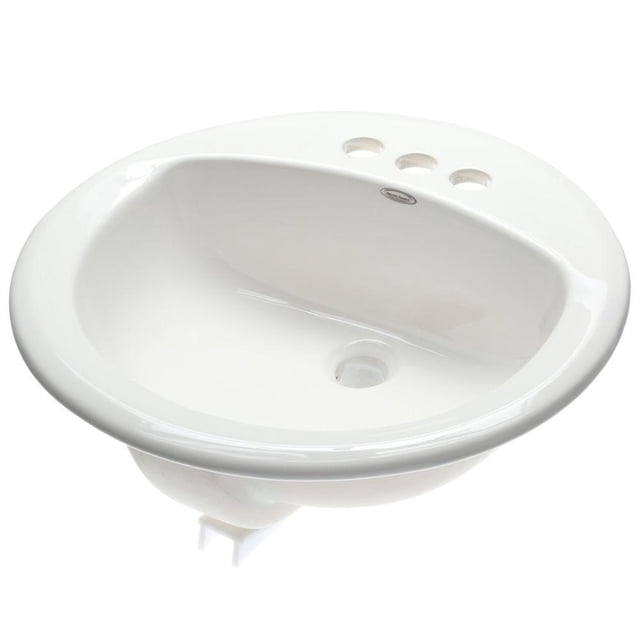 American Standard Rondalyn Countertop Sink with 4 Faucet Holes White ...