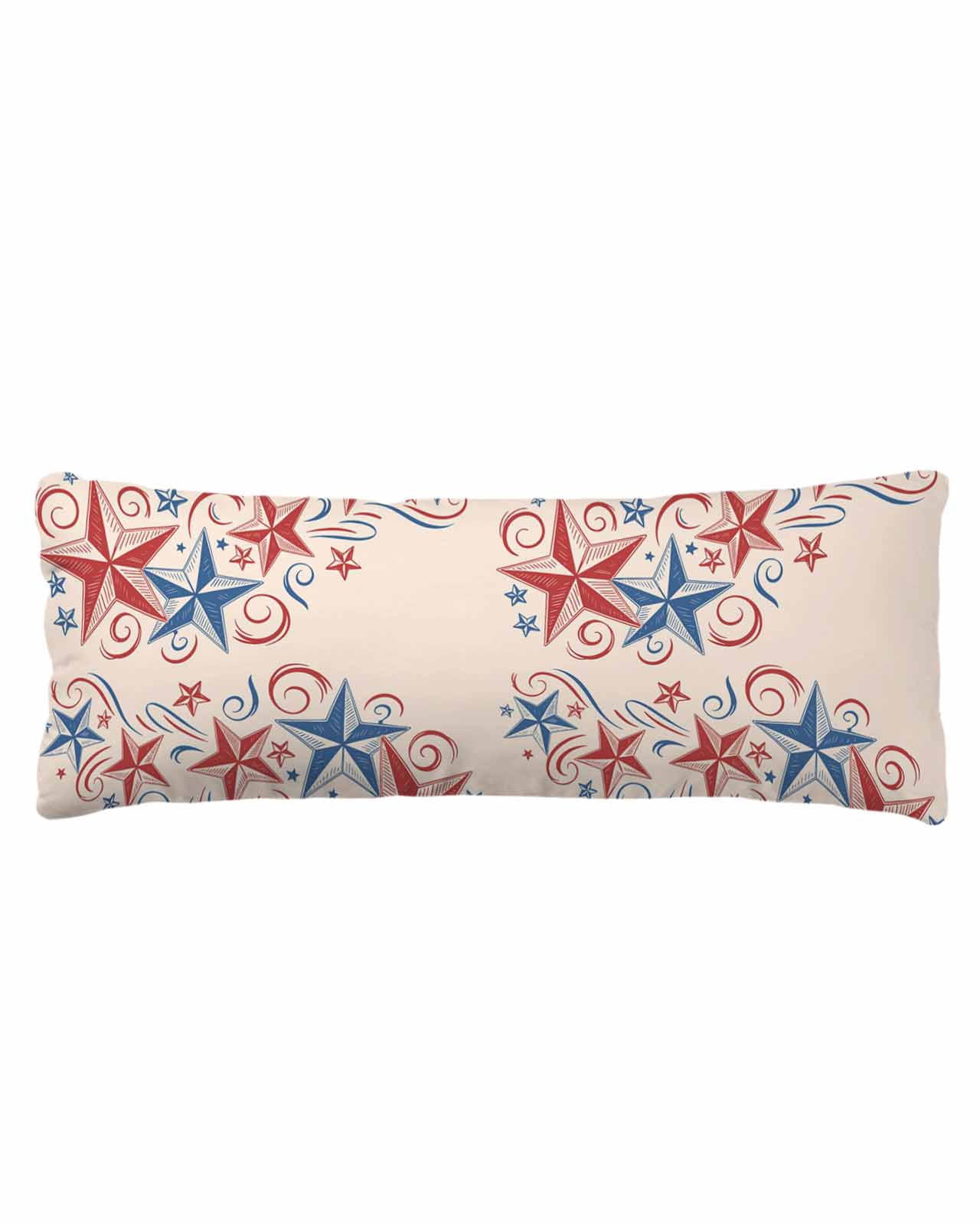 American Star Blue Red Body Pillow Cover 20 x 60 Inch Decorative Pillow ...