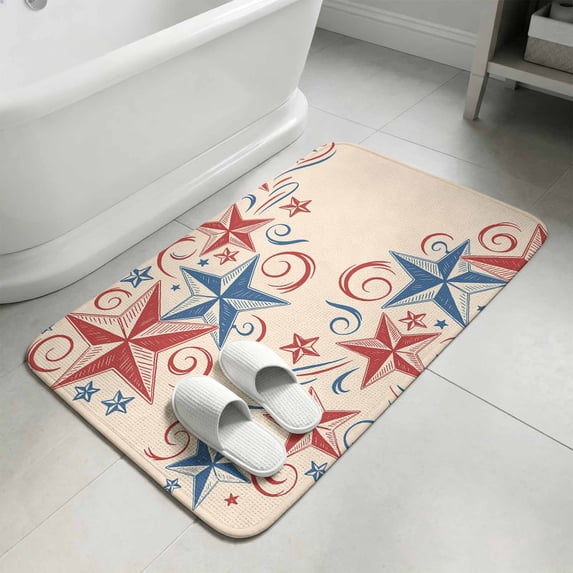 American Star Blue Red Washable Area Rugs for Living Room Bedroom ...